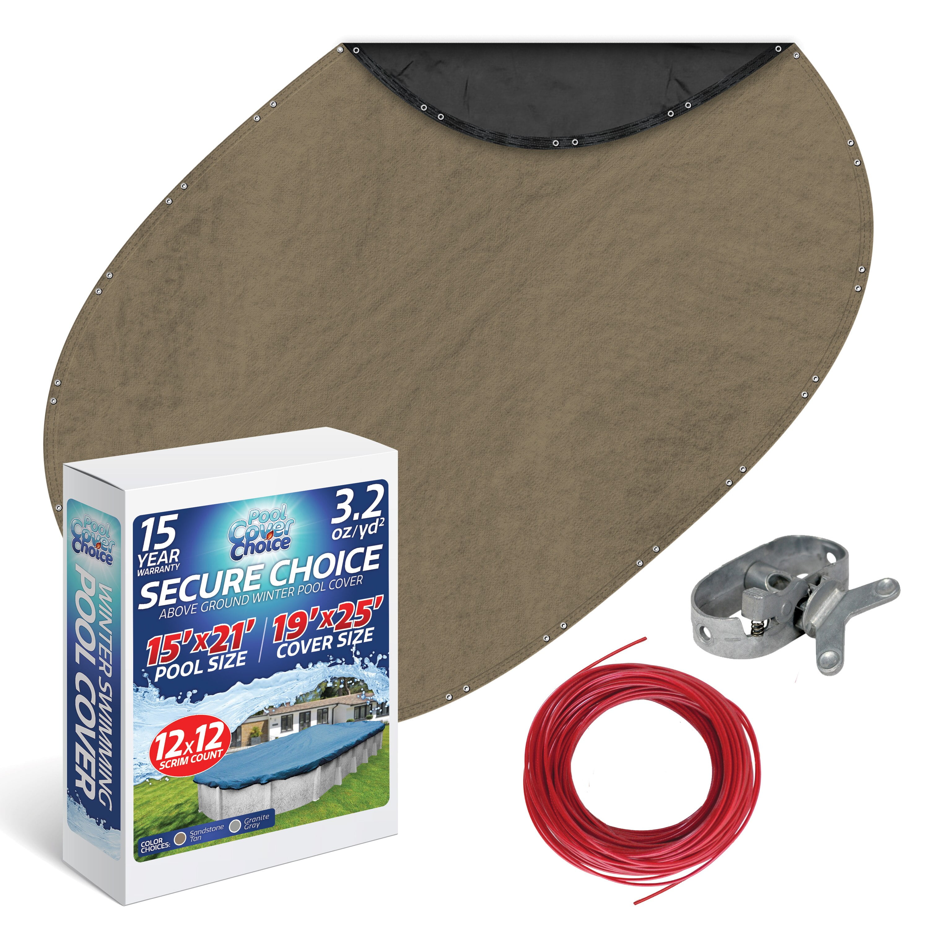 Winter Swimming Pool Cover for 15 ft x 21 ft Aboveground Oval Pool Size ...