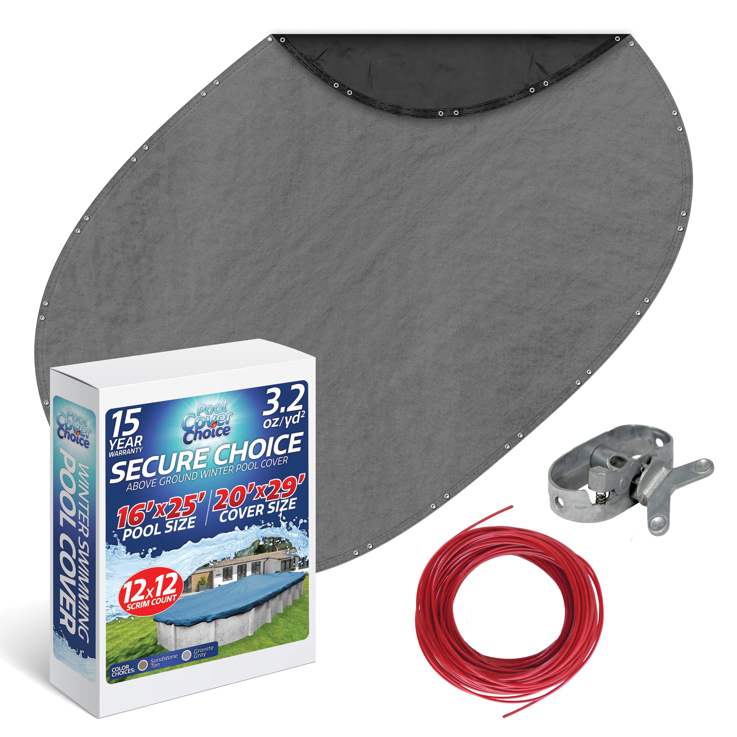 Winter Swimming Pool Cover for 16 ft x 25 ft Aboveground Oval Pool Size ...