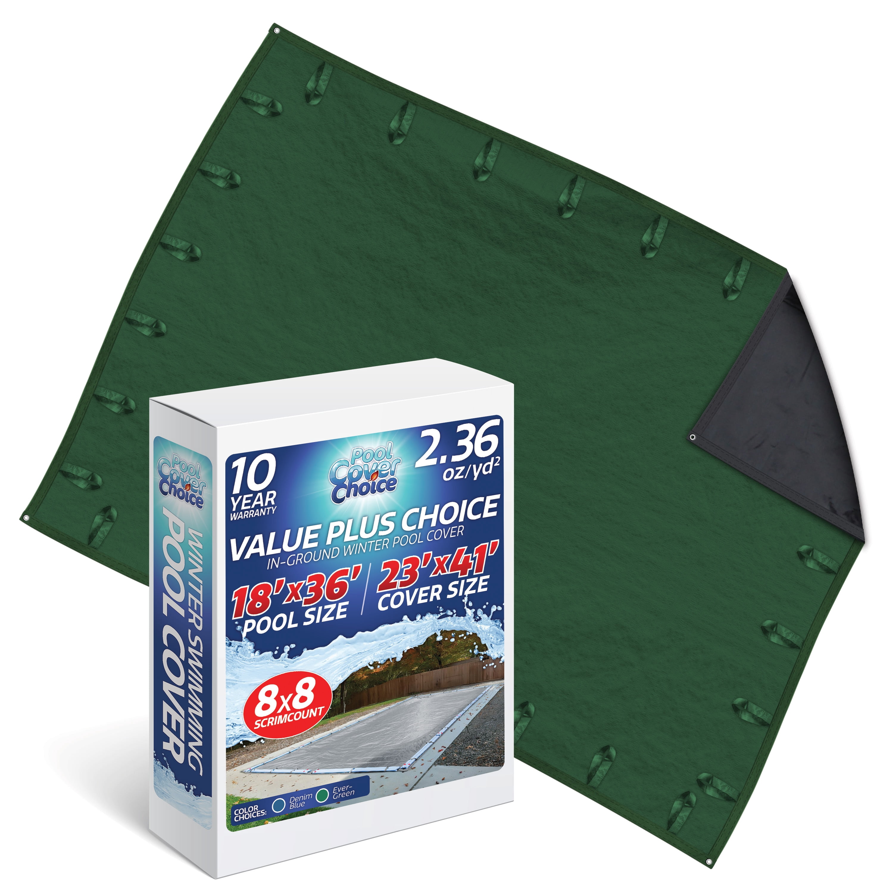Winter Swimming Pool Cover for 18 ft x 36 ft Inground Rectangular Pool ...