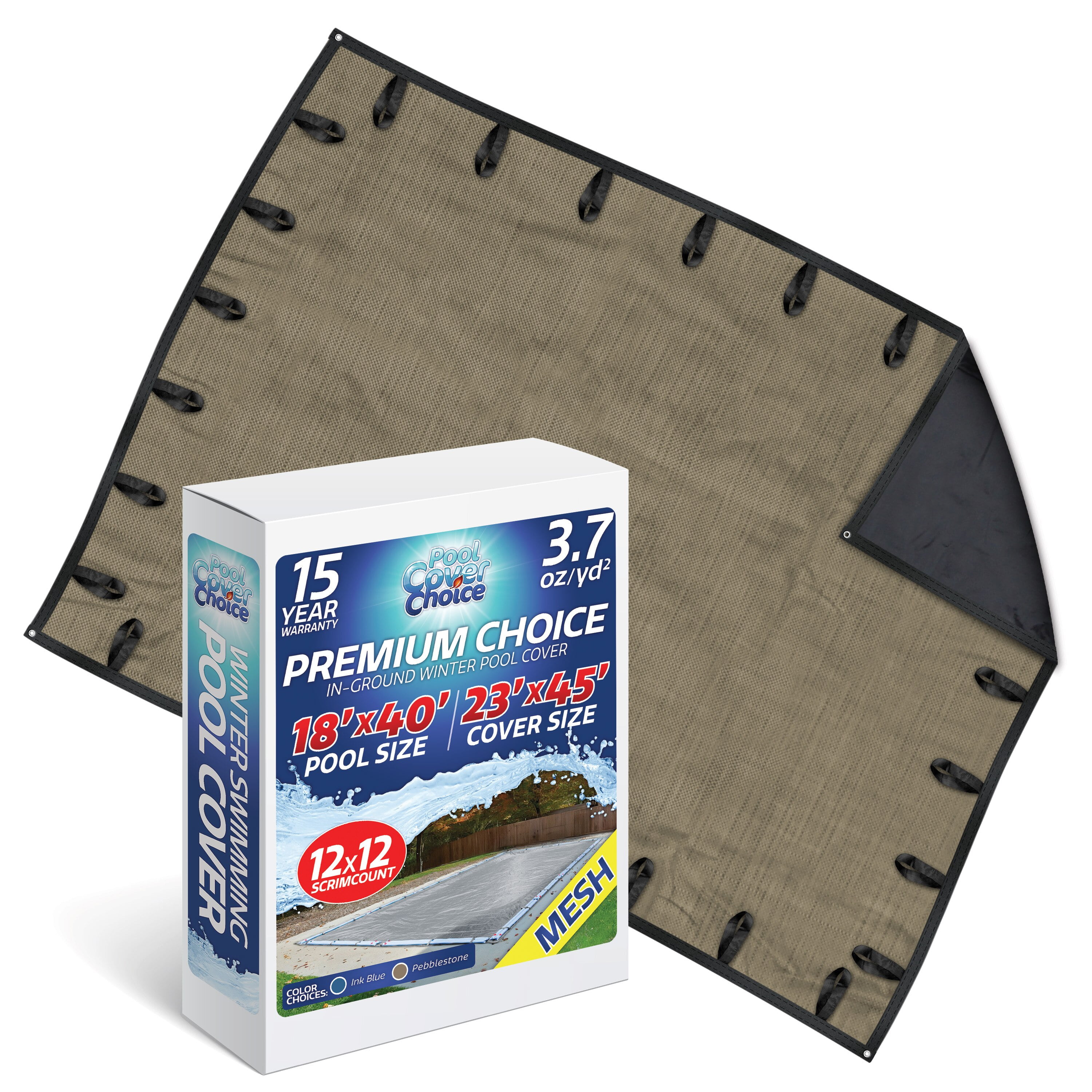Winter Swimming Pool Cover for 18 ft x 40 ft Inground Rectangular Pool ...