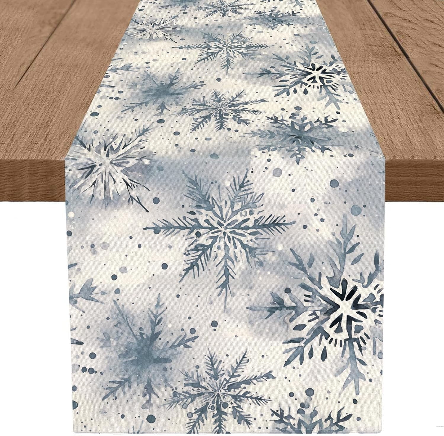 Winter Table Runner Snowflake Christmas Long Runners 13 x 90 Inch ...