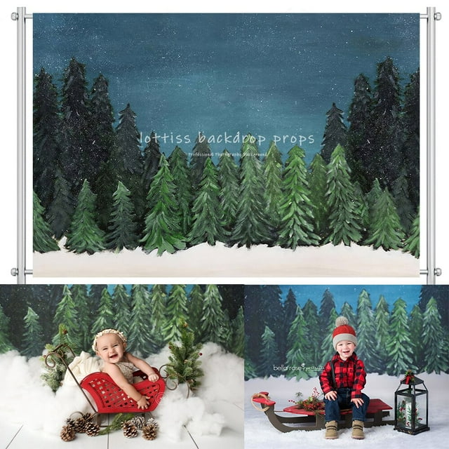 Winter Terrific Trees Backdrops Kids Baby Cake Smash Birthday Party ...
