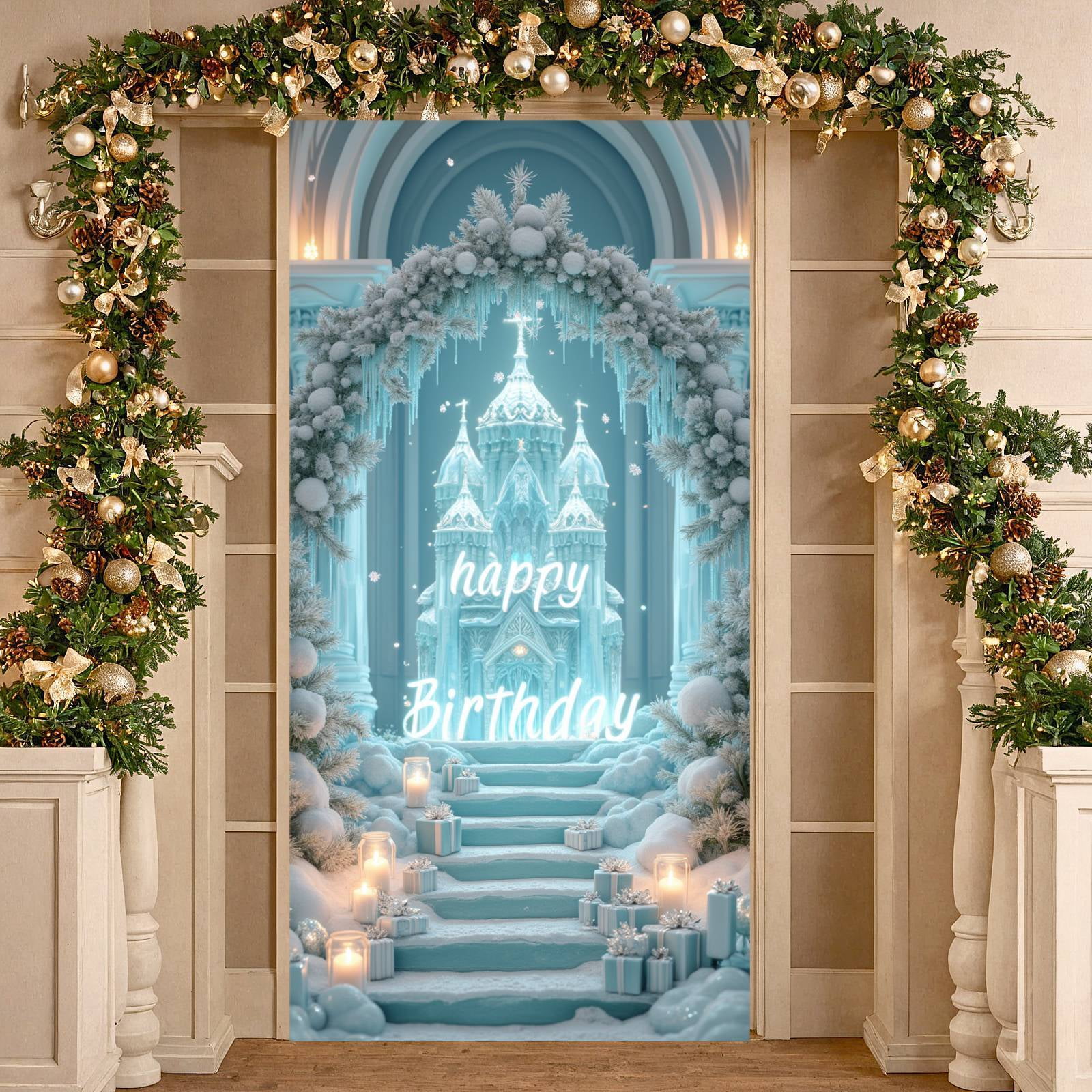 Winter Theme Banner Snow Castle Design Ice Castle Background Frozen ...