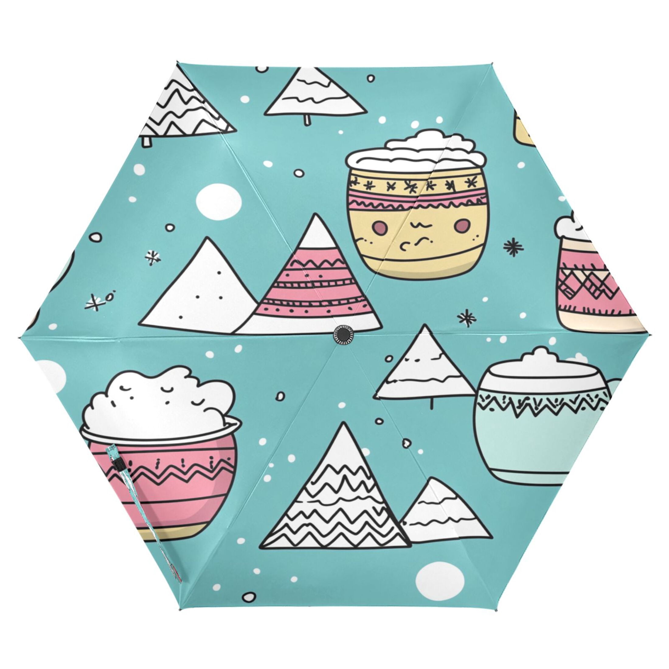 Winter Themed Design Folding Umbrella UV50+ Waterproof Sun Protection ...
