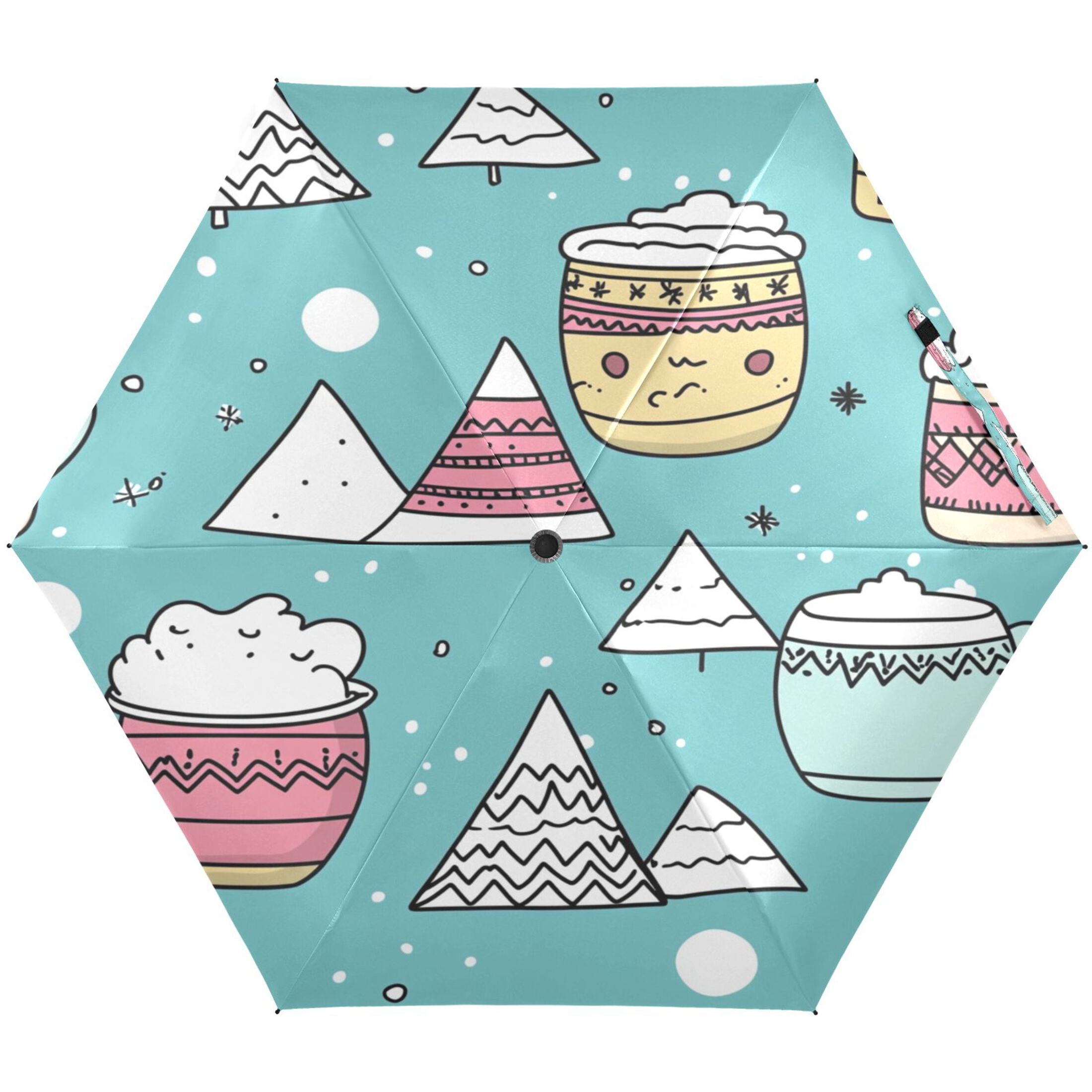 Winter Themed Design Umbrellas for Sun Auto Open Close UV50+ Waterproof ...