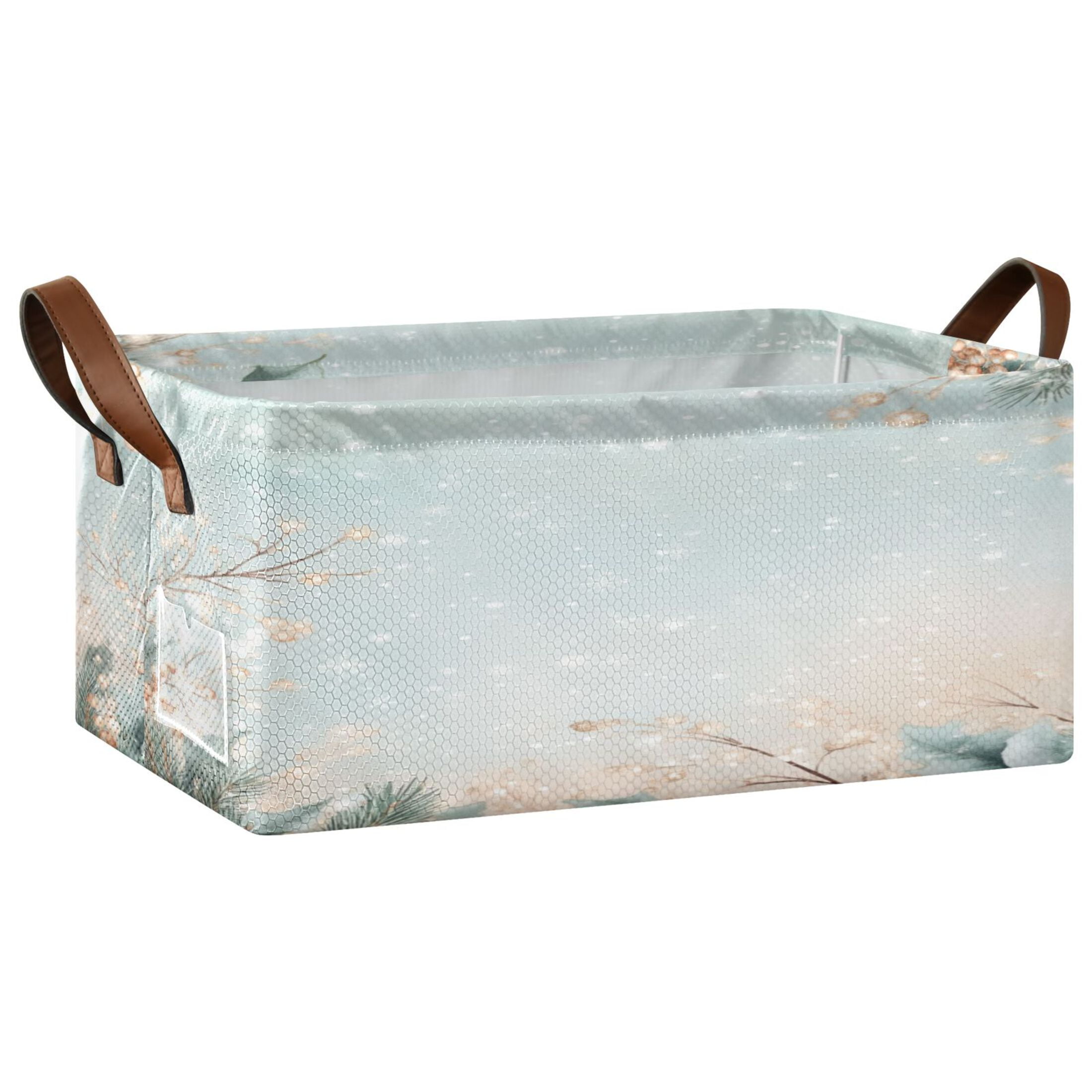 Winter Themed Pattern Storage Basket Soccer Plaid Fabric Hoard Box ...