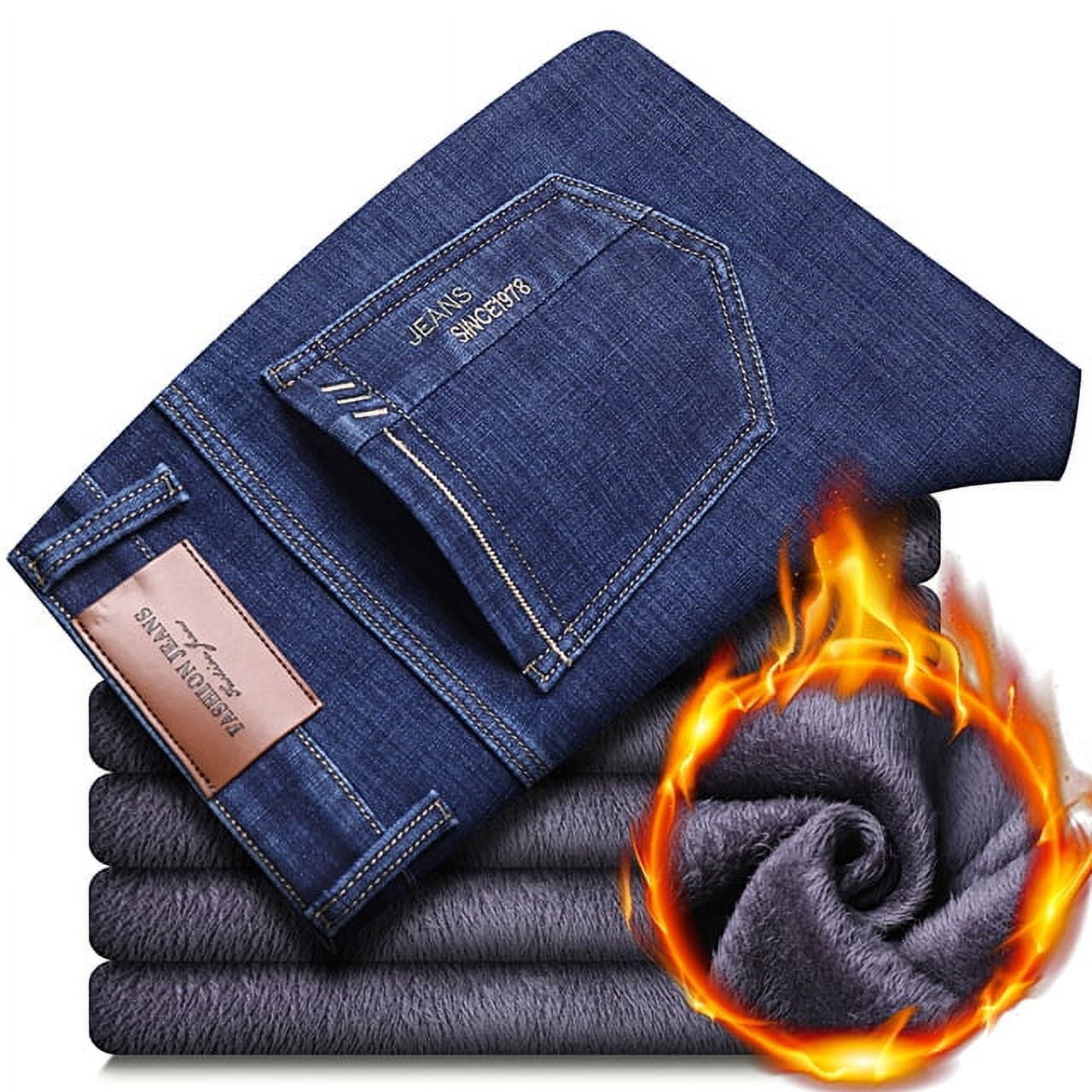Winter Thermal Warm Flannel Stretch Jeans Mens Winter Quality Famous ...