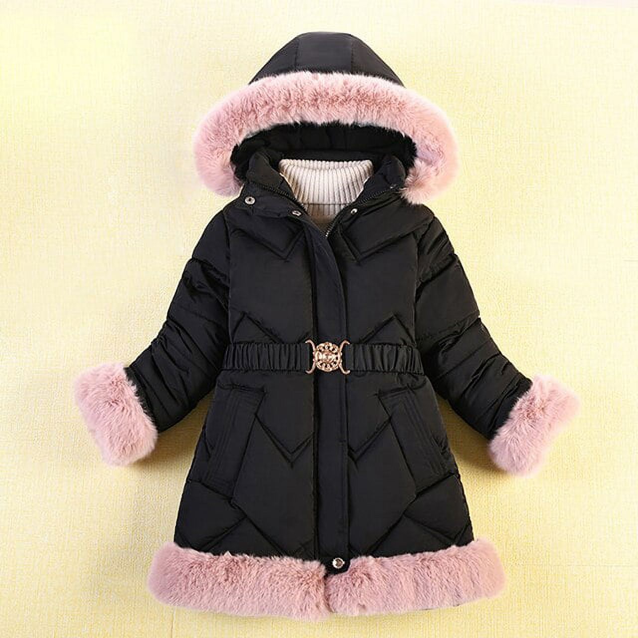 Baby Girls Down Jacket Warm Hooded Outwear Child Butterfly Print Coat ...