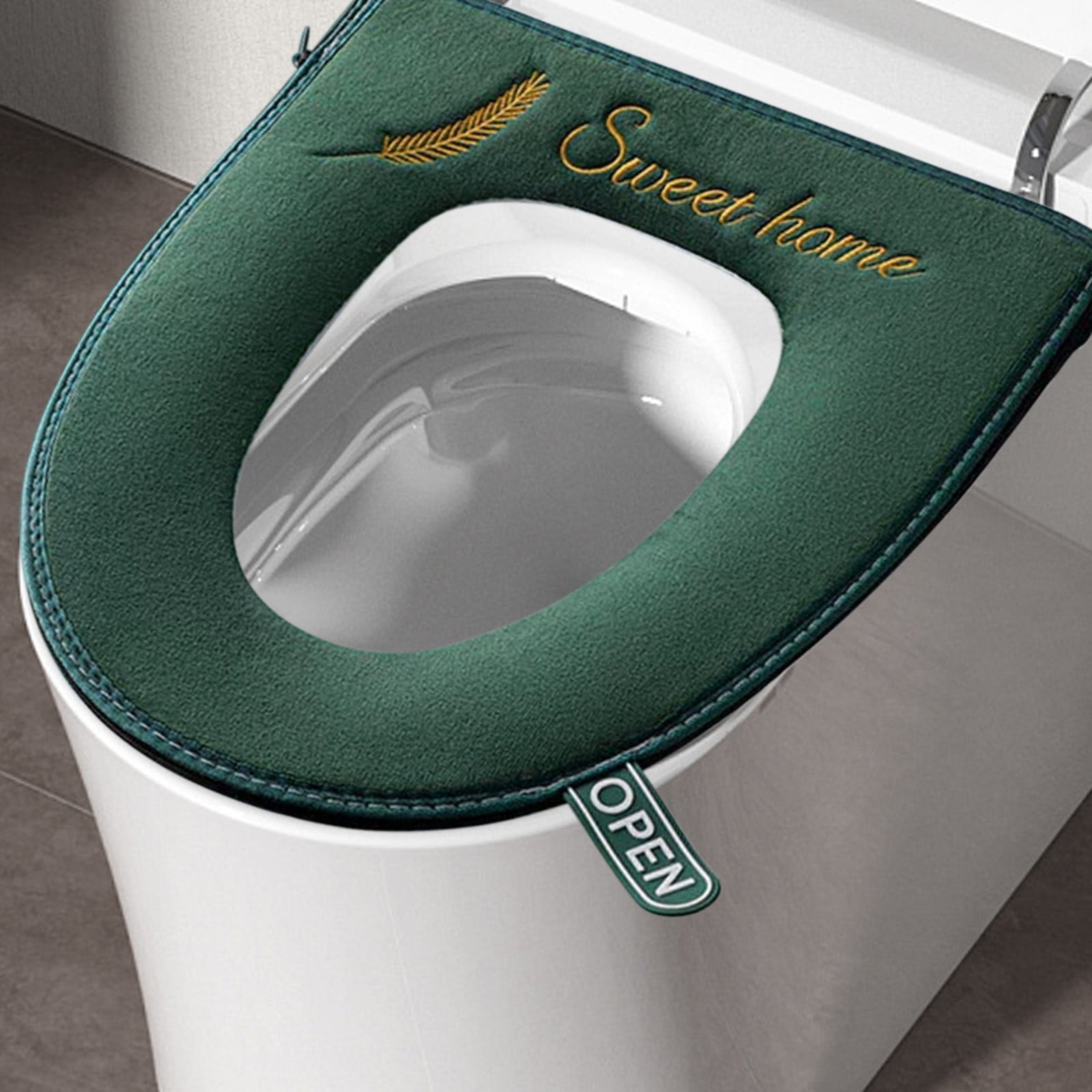 Winter Toilet Pad Cover | Adhesive Soft Flock Material | Non-Slip ...