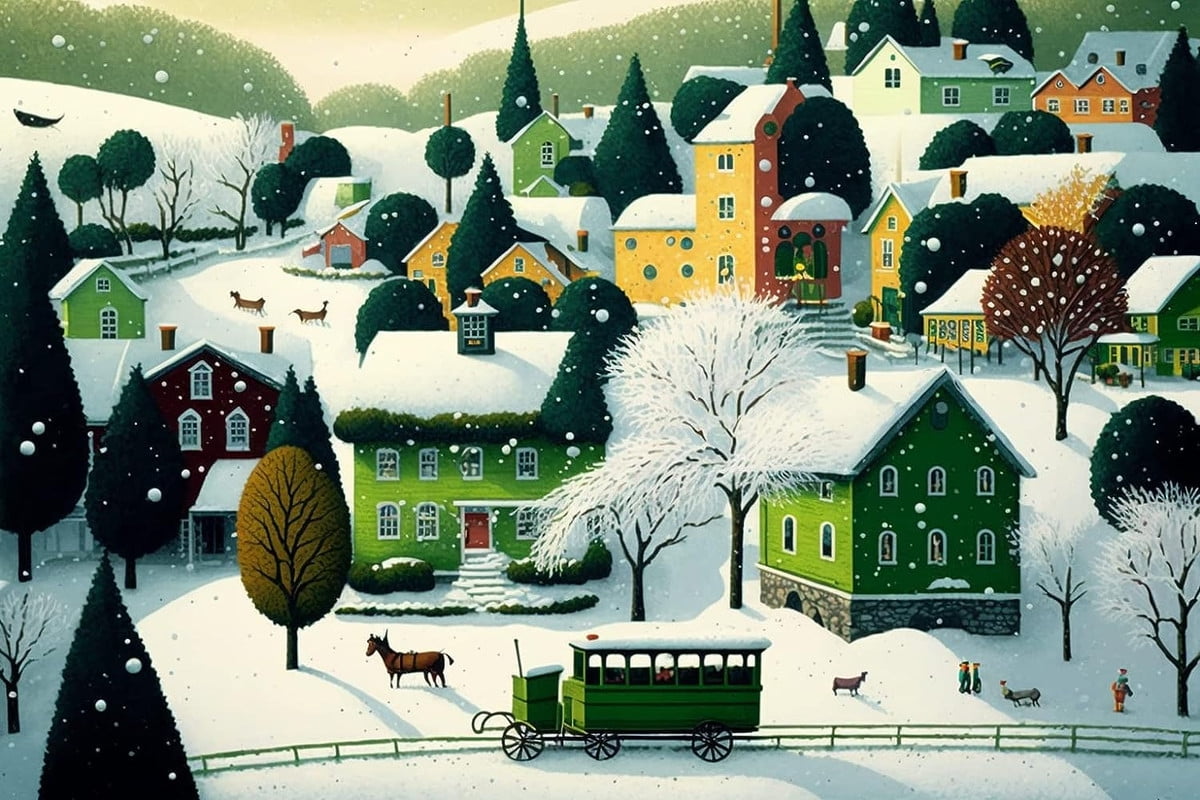 Winter Town Jigsaw Puzzle Toy - Suitable for All Beginners, to Spend ...