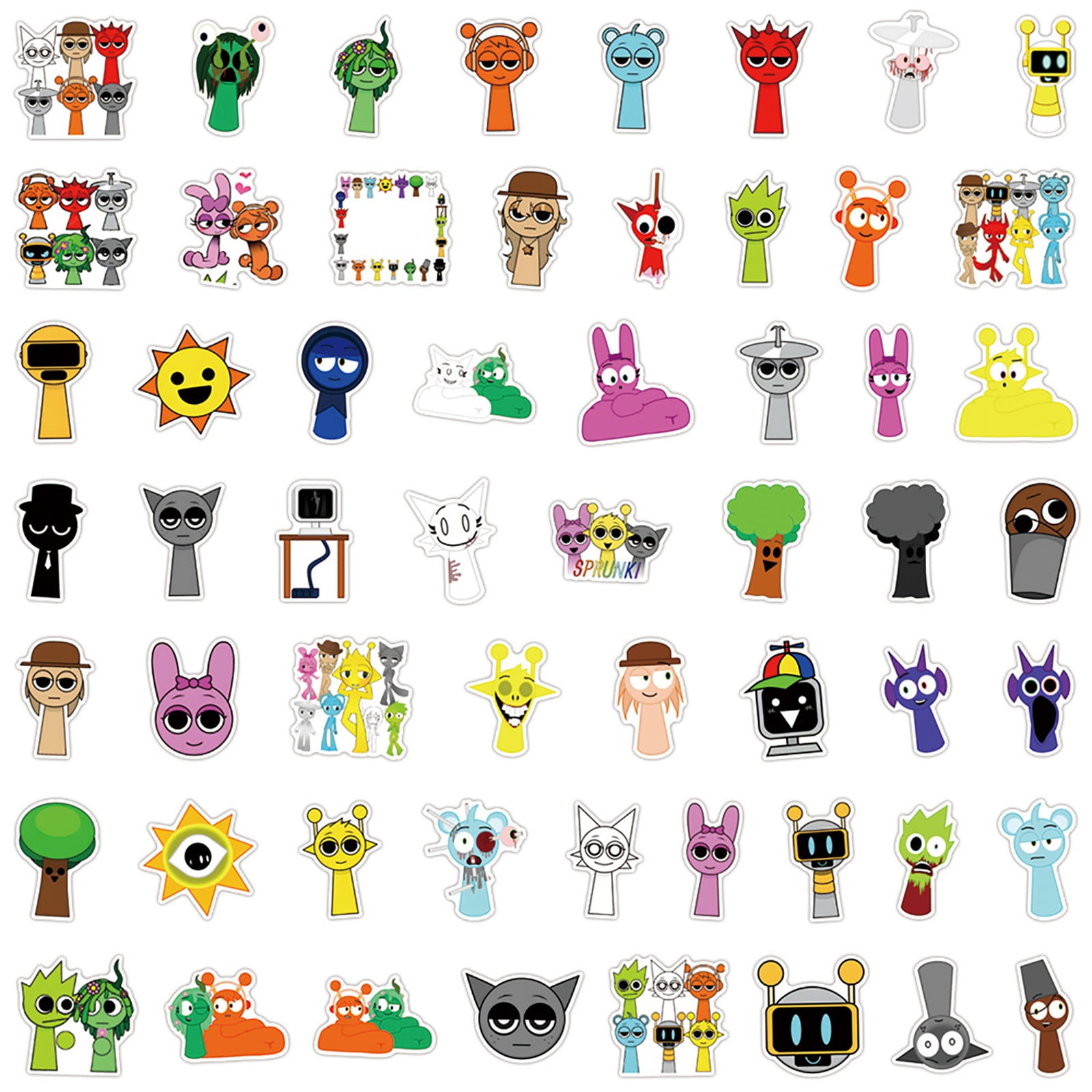 Winter Toys Sprunky Plushies Sprunki Toy 55Pieces Graffit Stickers To ...