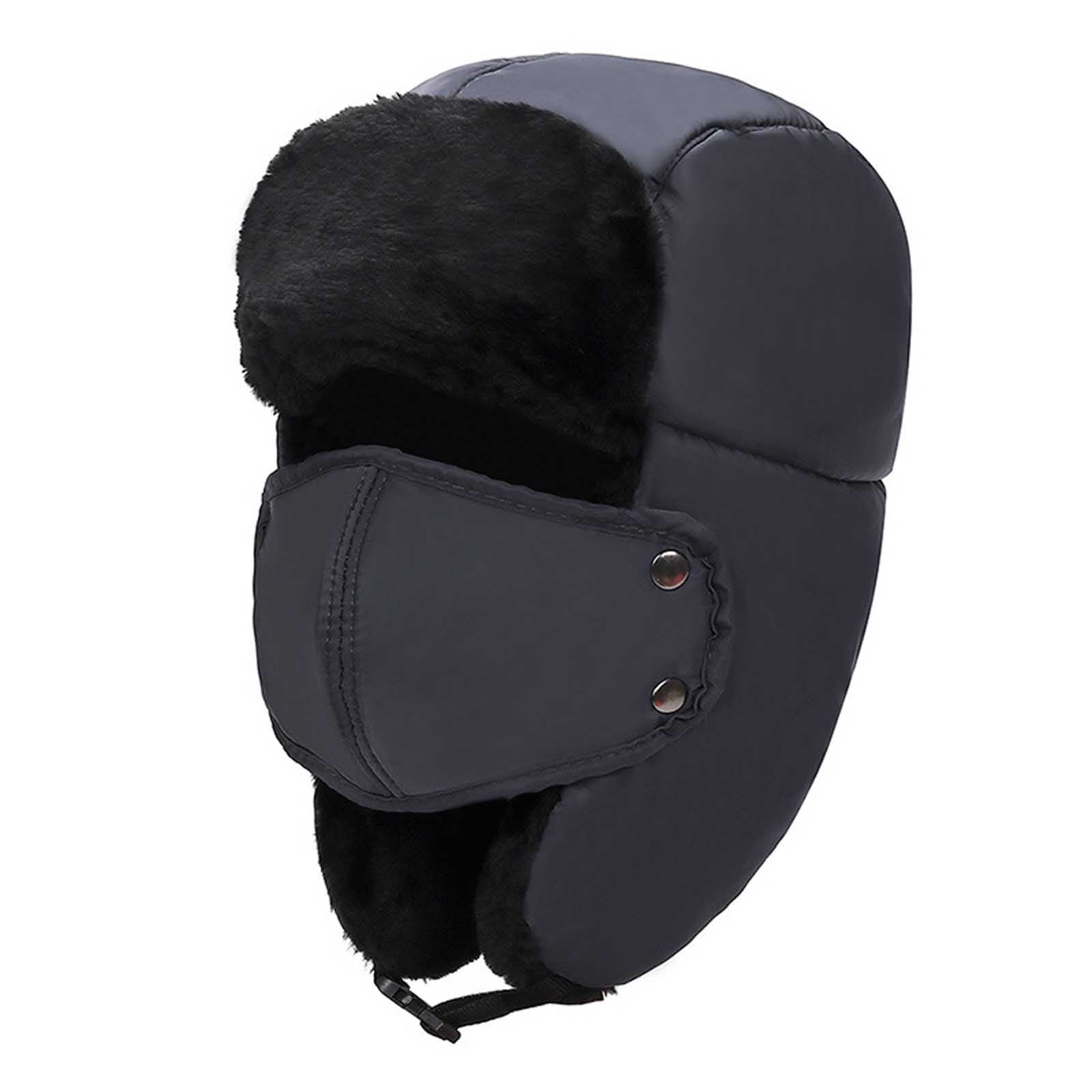 Winter Trapper Hat for Men Women Faux Fur Hunting Hat Windproof Ski ...