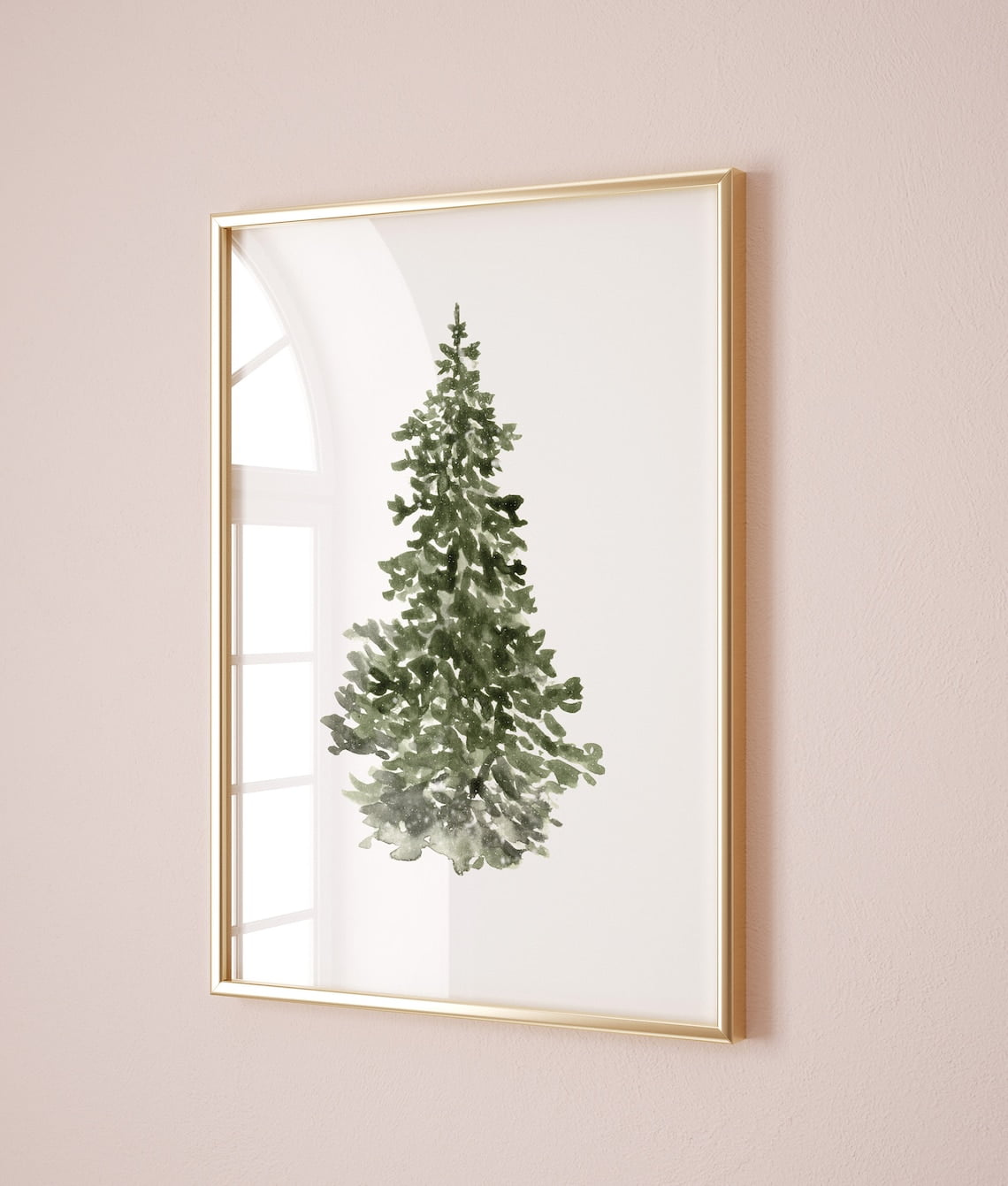 Winter Tree Poster, Simplistic Winter Posters, Seasonal Pine Tree Art ...