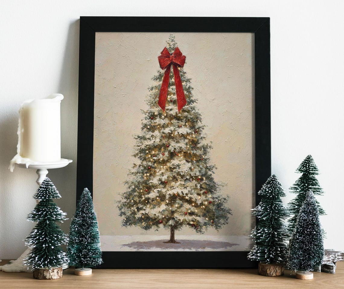 Winter Tree Wall Art, Print Cozy Winter, Modern Winter, UNFRAMED Poster ...