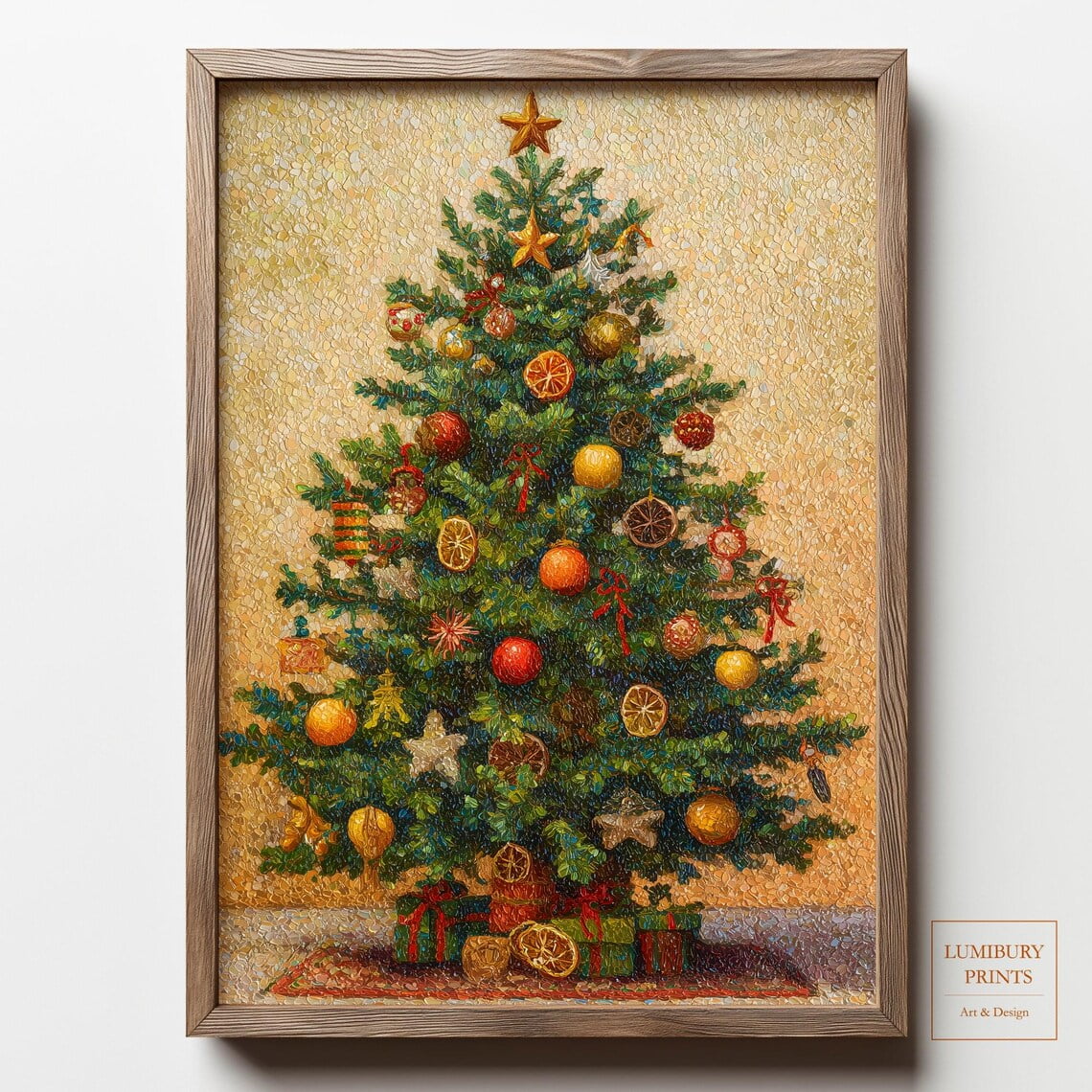 Winter Tree Wall Art, Rustic Decor, Vintage Print, Impasto Winter Tree ...