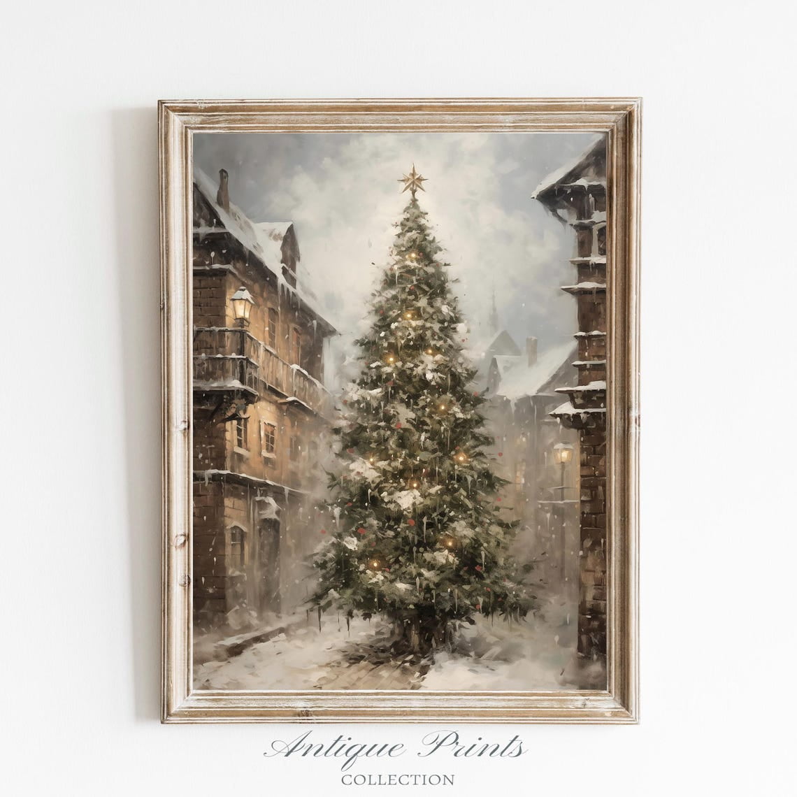 Winter Tree Wall Art, Winter Cityscape Wall Art, Farmhouse Winter Decor ...