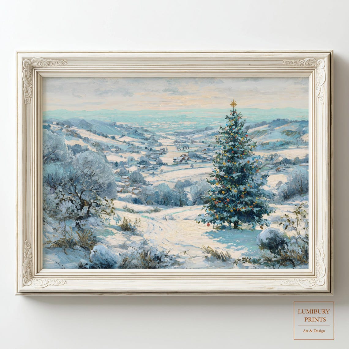 Winter Tree Wall Art, Winter Landscape Wall Art, Vintage Winter ...