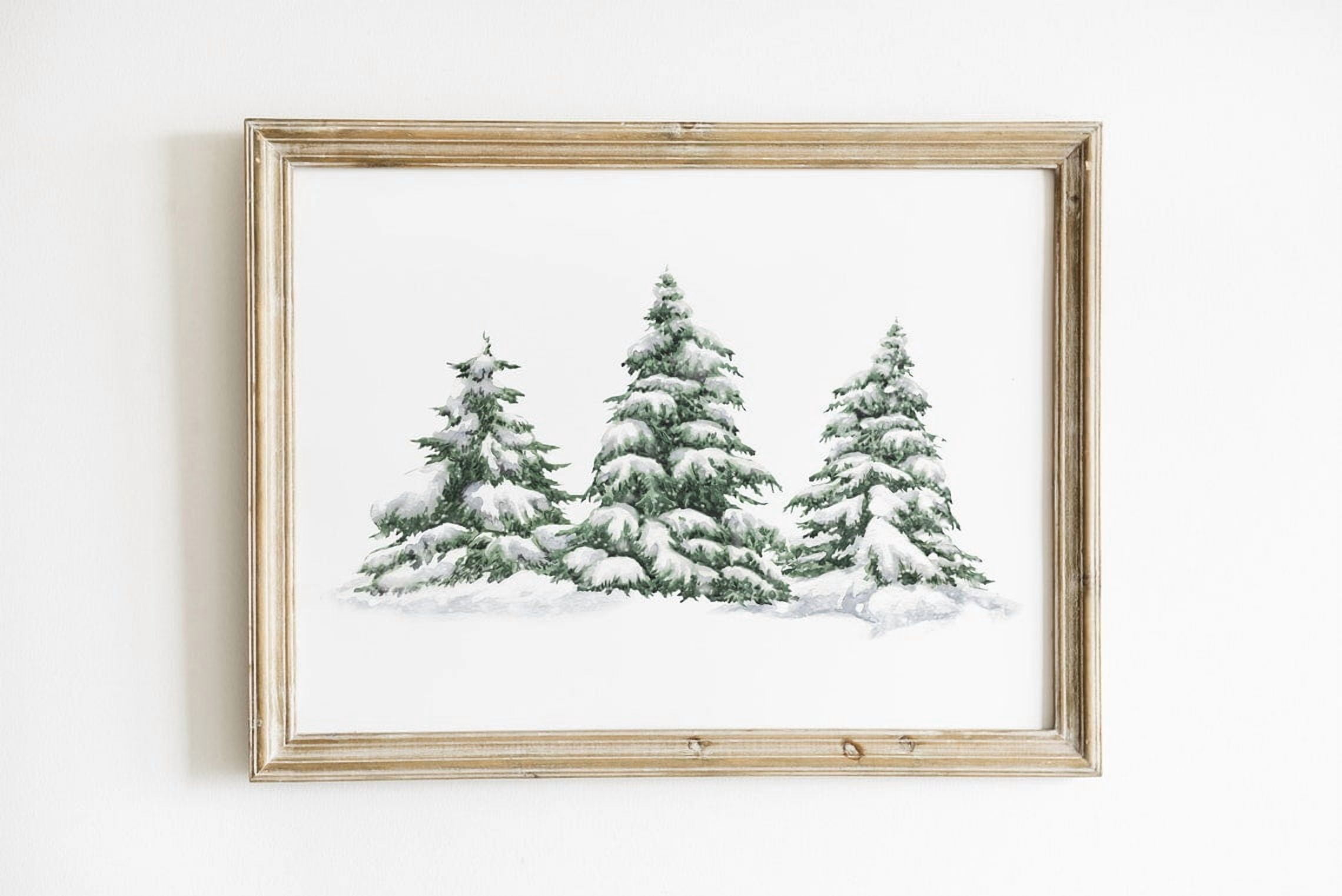 Winter Trees Poster Winter Tree Snow Covered Pine Tree Wall Art ...