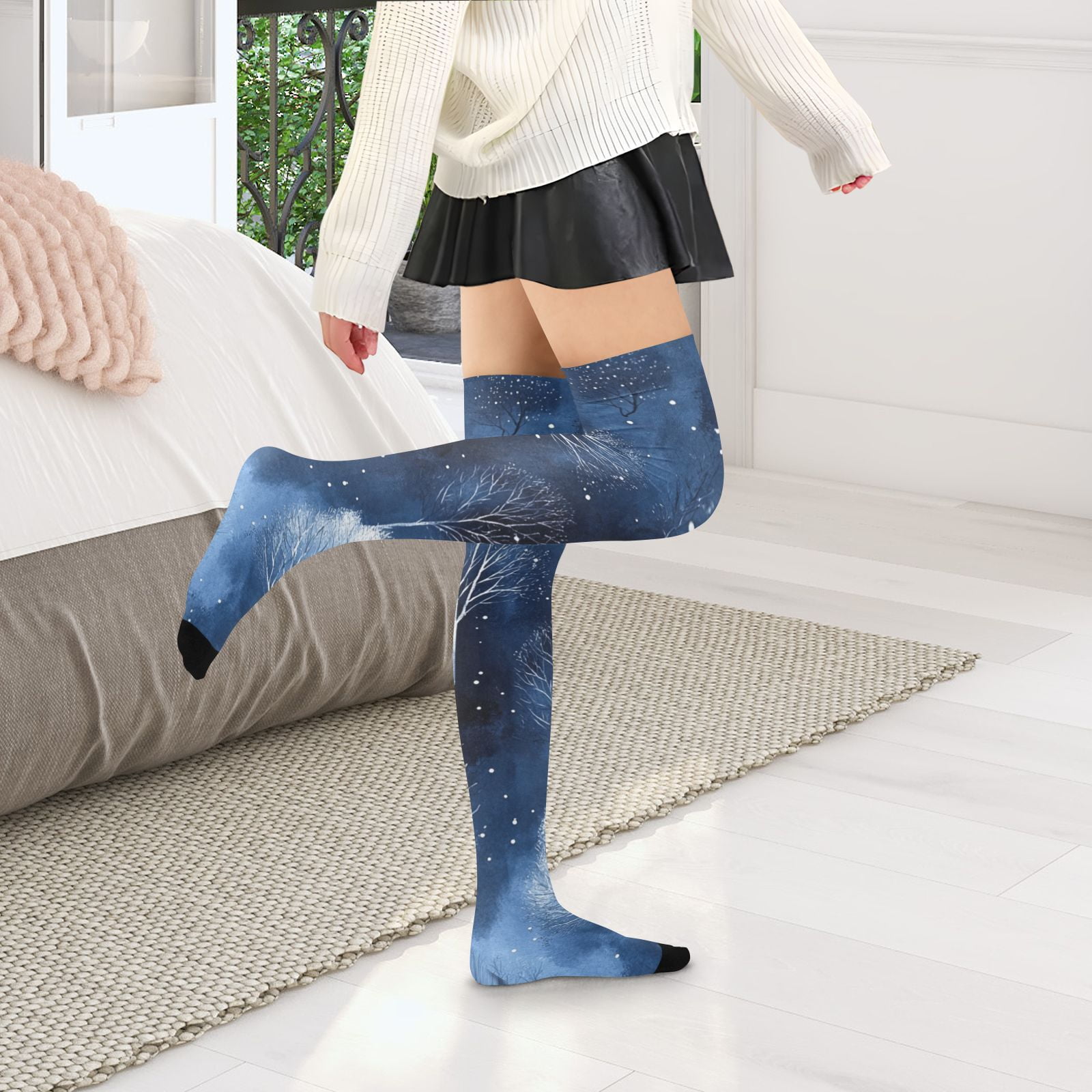 Winter Trees Womens Thigh High Stocks Over Knee High Socks Thigh Tigh ...