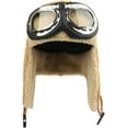 Winter Unisex Bomber Hats Earflap Faux Fur Hat Goggles Trapper Pilot ...
