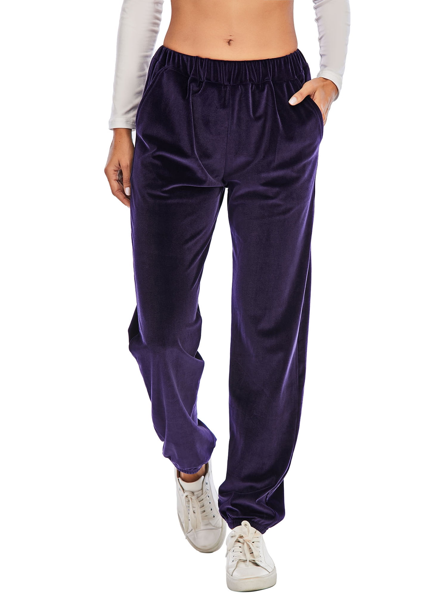 Winter Velour Sweatpants Sweatsuits Joggers Yoga Pants Solid Velour ...
