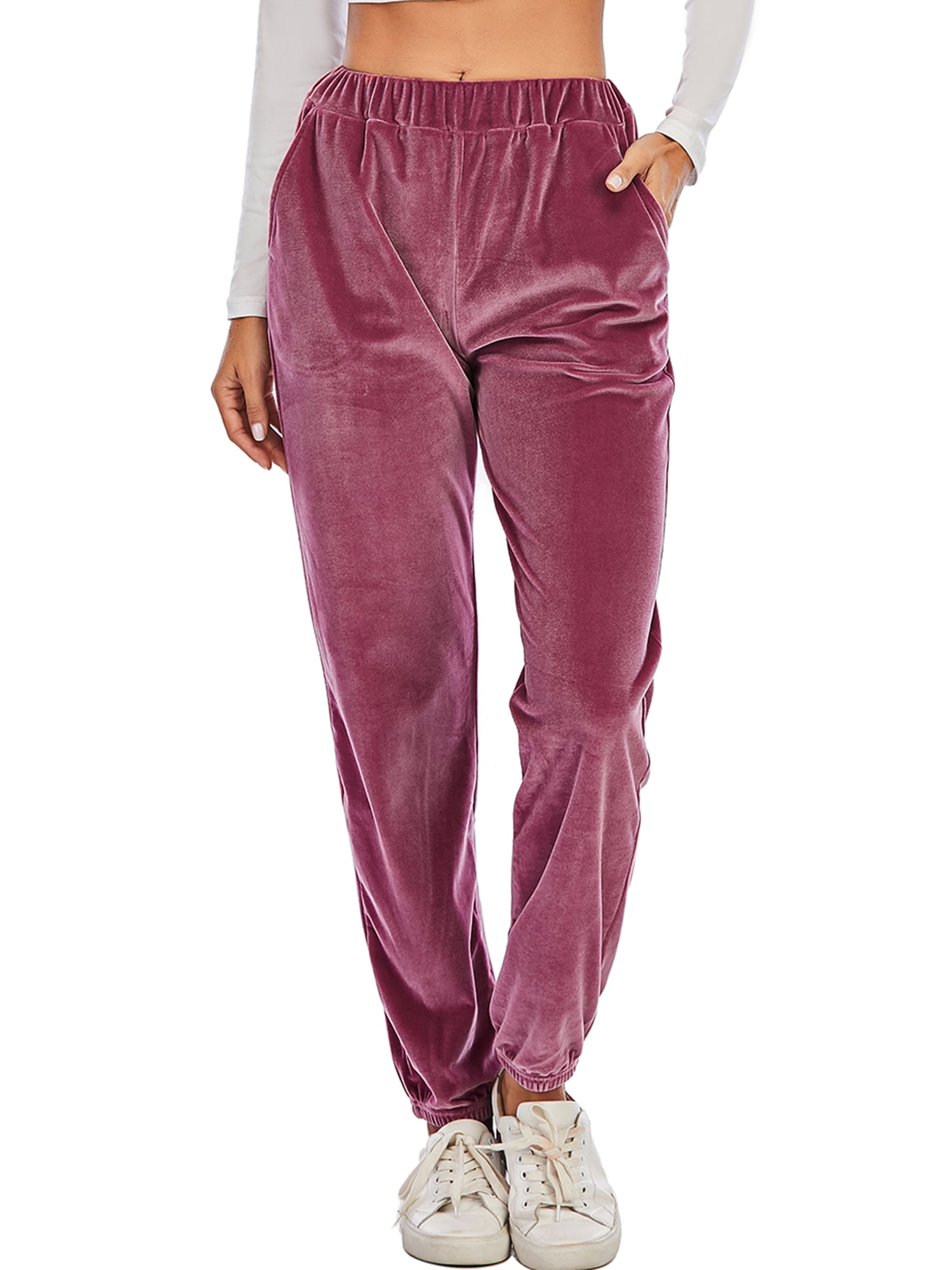 Winter Velour Sweatpants Sweatsuits Joggers Yoga Pants Solid Velour ...