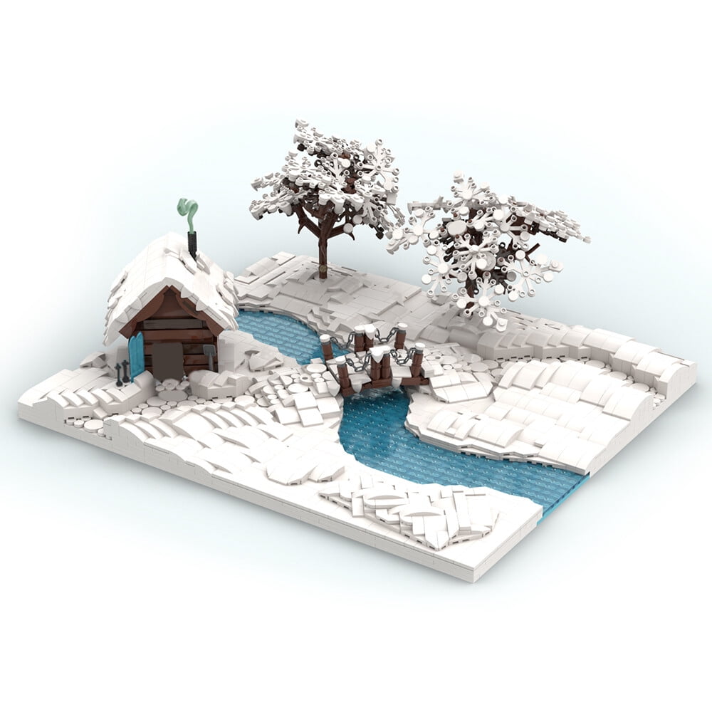 Winter Village Scene Building Blocks Set for Christmas MOC Bricks Toys ...