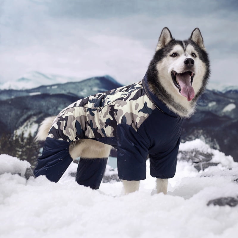 Winter Warm Dog Jacket for Large Dogs Waterproof Big Dog Jumpsuit ...