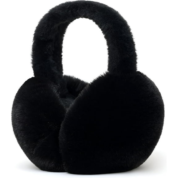 Fur Ear Muffs for Women - Warm Foldable Winter Earmuffs with Fluffy Ear ...