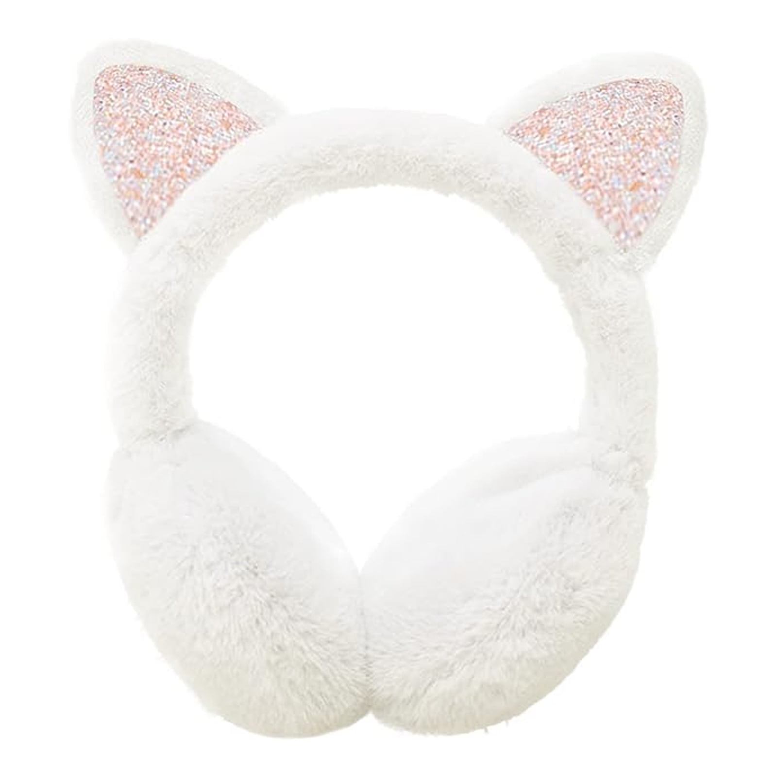 Winter Warm Fluffy Earmuffs Cute Cat Ear Muffs for Girls Women Headband ...
