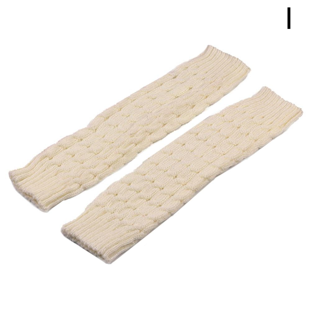 Winter Warm Leg Warmers Cable Knit Knitted Crochet Long Sock Women Girl