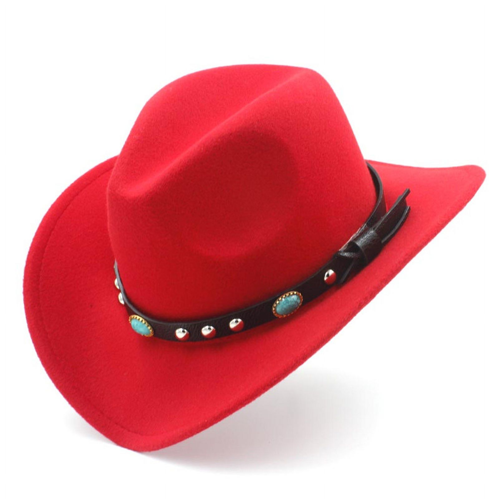 Winter Warm Men Women Retro Wool Felt Western Cowboy Hat Wide Brim ...