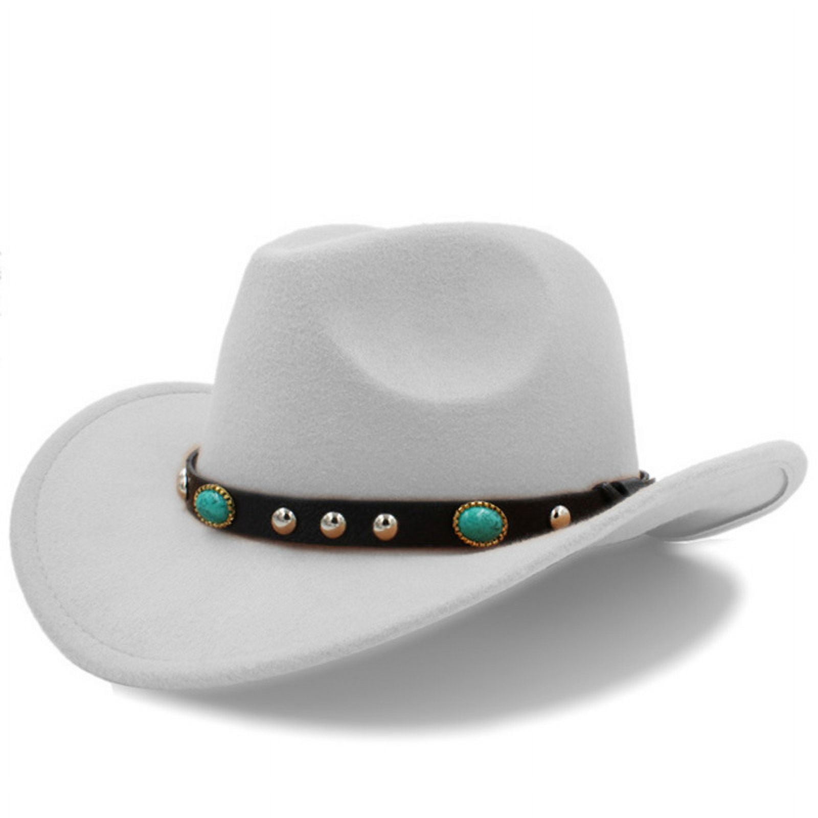 Winter Warm Men Women Retro Wool Felt Western Cowboy Hat Wide Brim ...