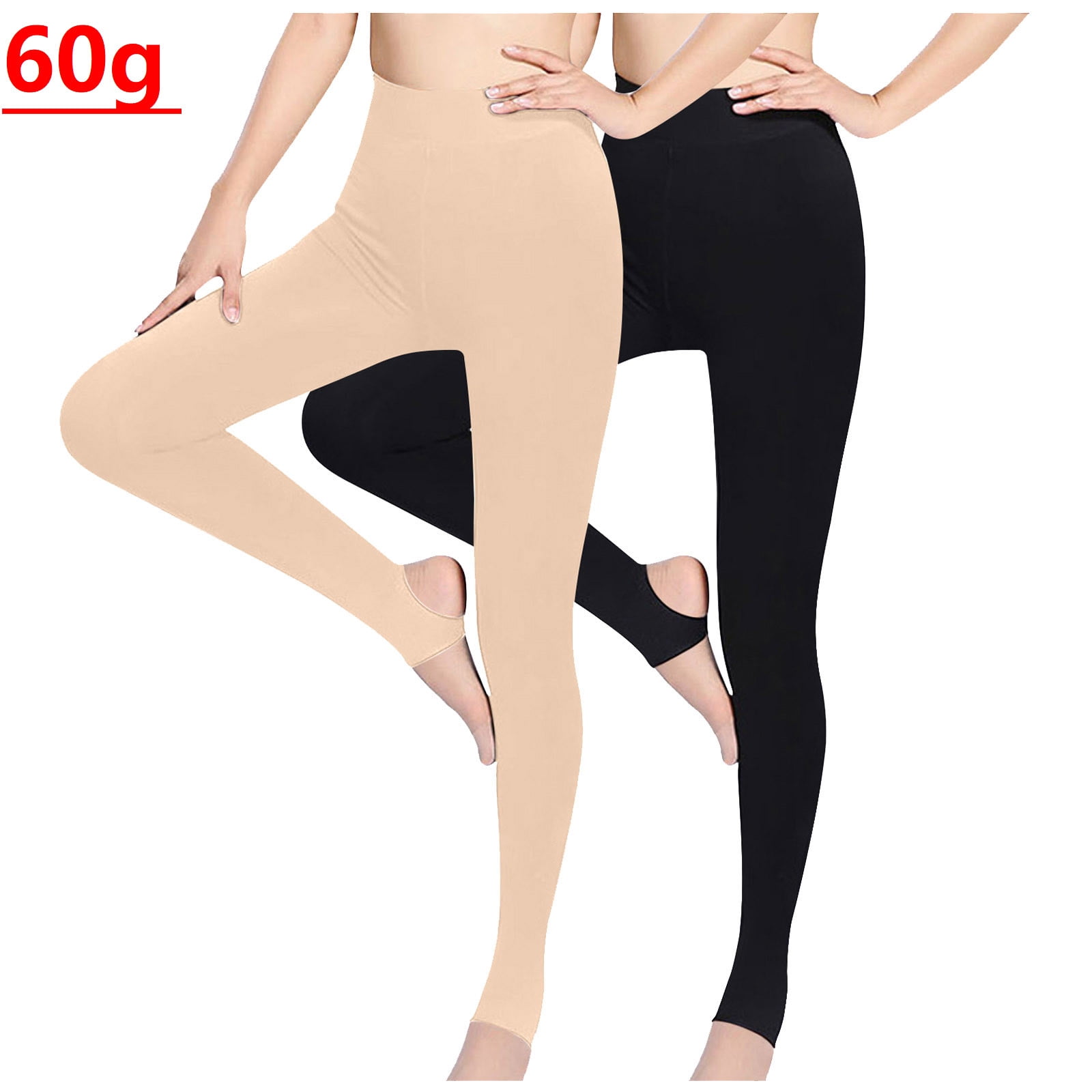 Winter Warm Opaque Fleece Lined Tights Women Footed High Waisted ...