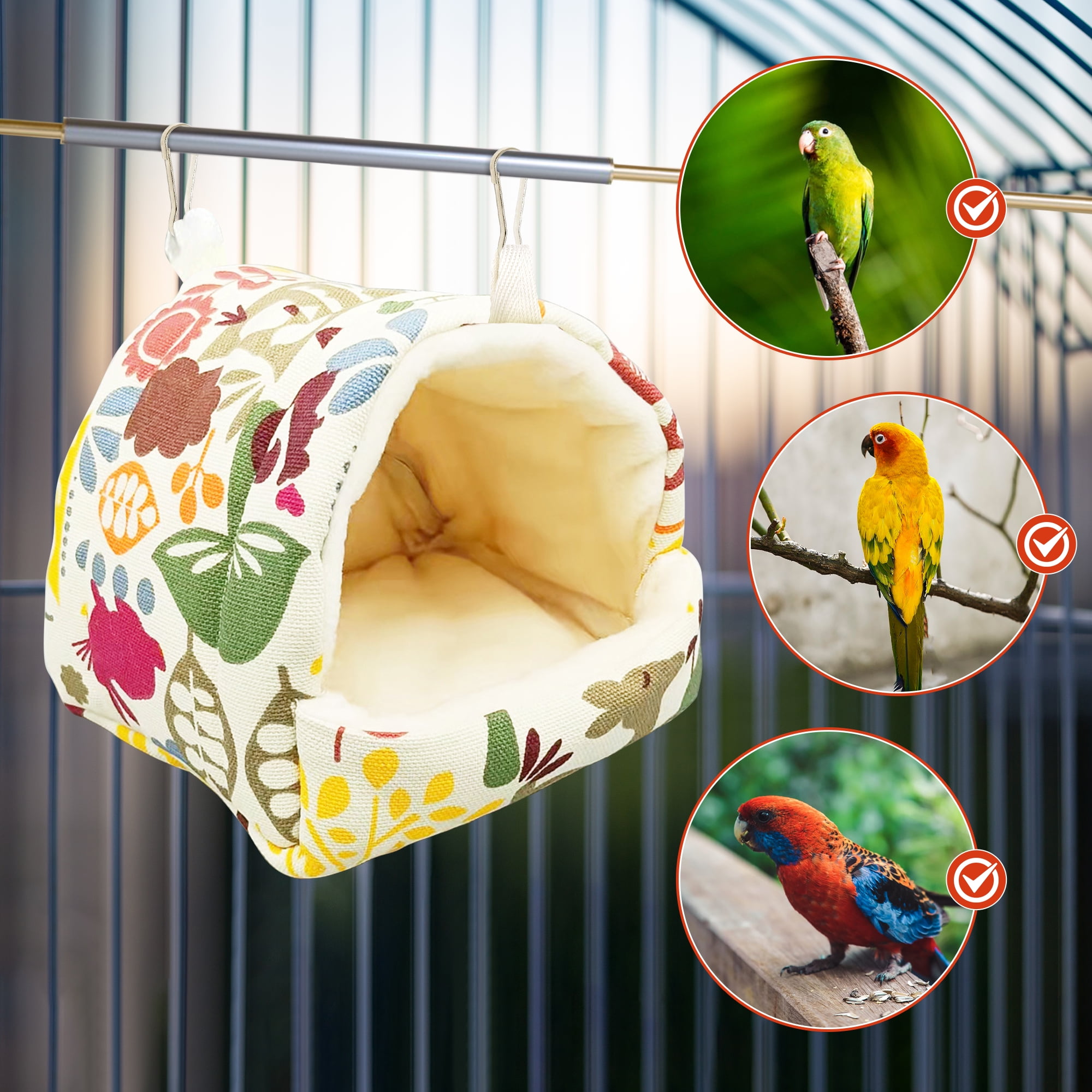 Winter Warm Parrot Cage Birdhouse Birdcage Finch Cage Tent Hammock Cave ...