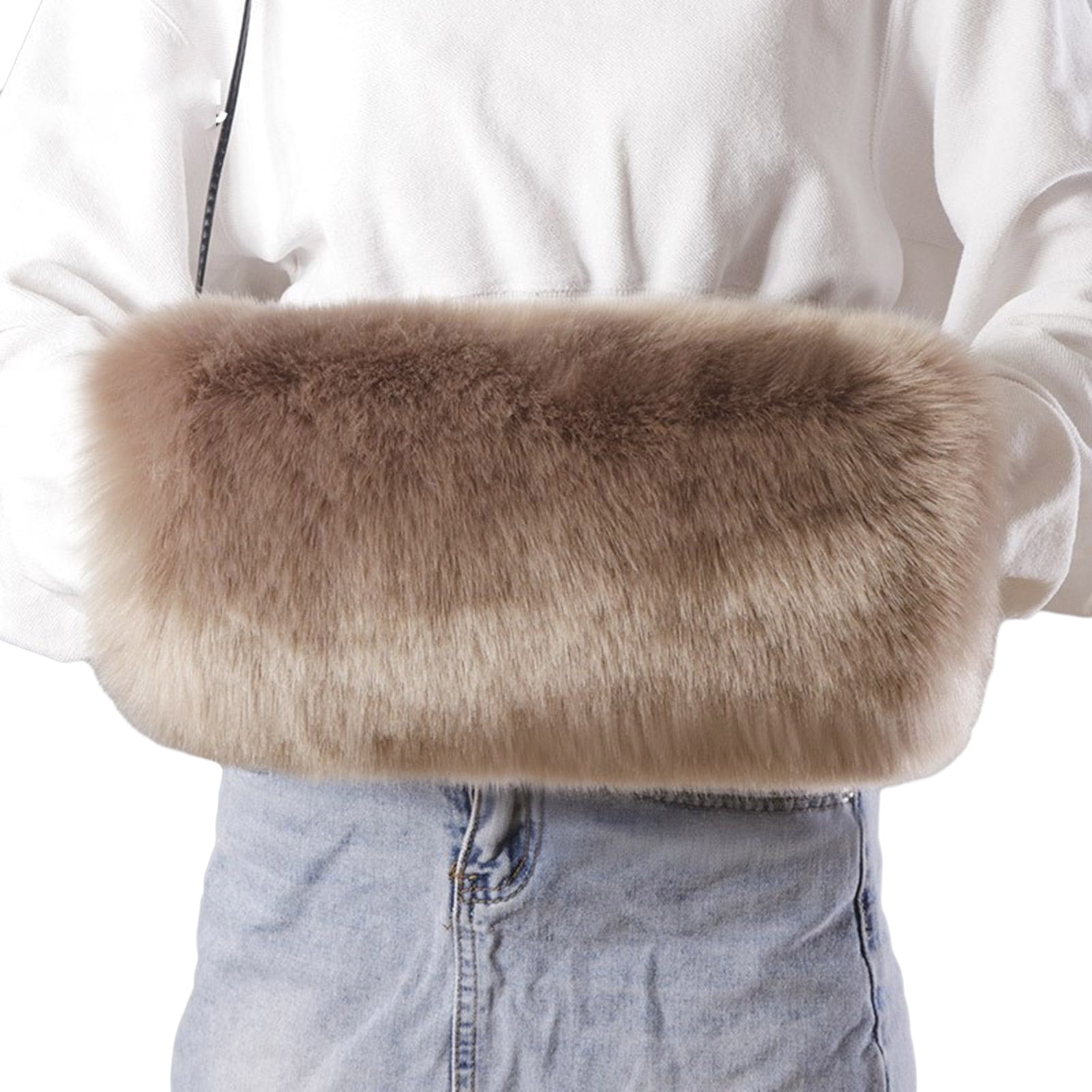Winter Warm Plush Hand Muff for Adult Women Faux Furs Cuff and Hand ...