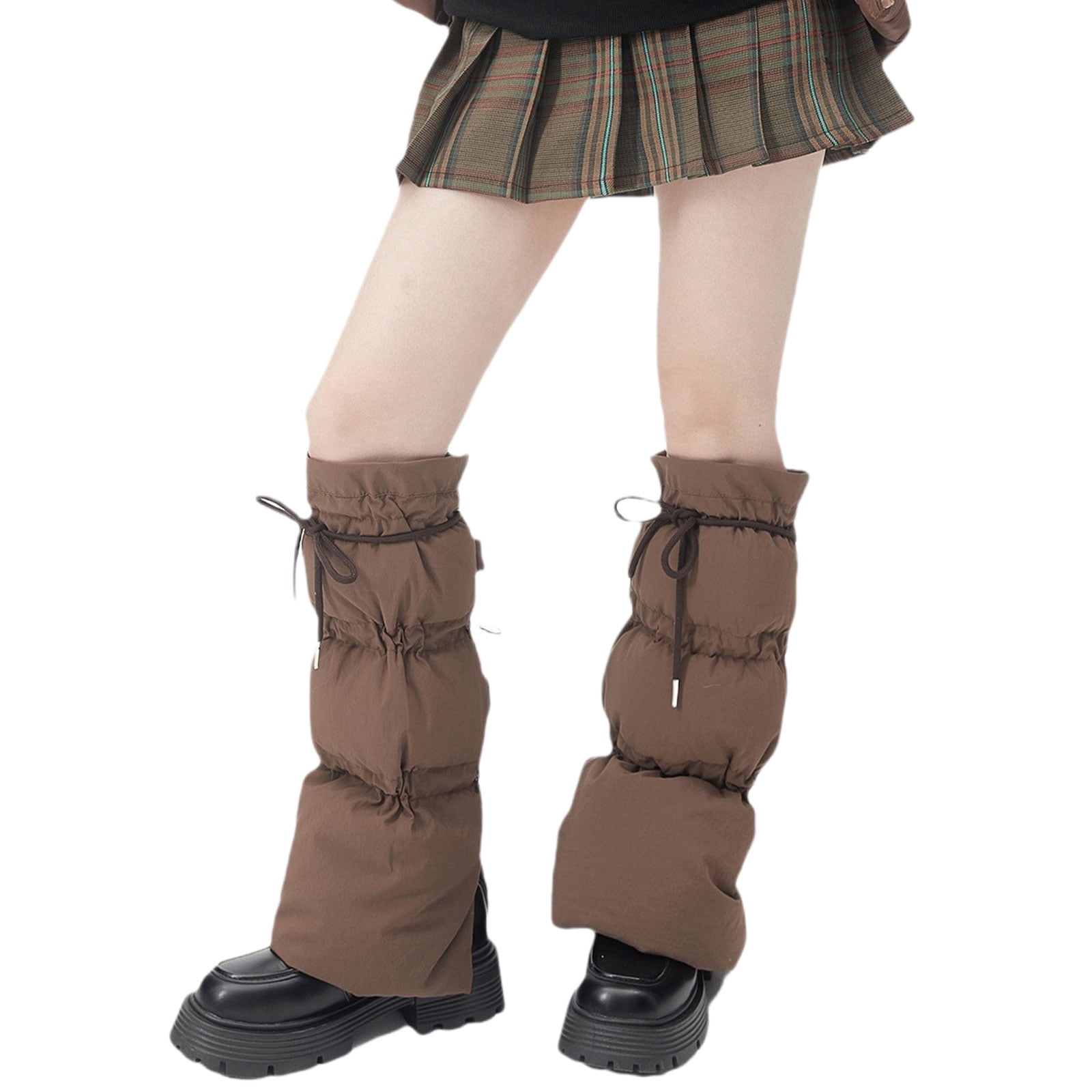 Winter Warm Puffer Leg Warmers with Drawstring Adjustment Baggy Loose ...