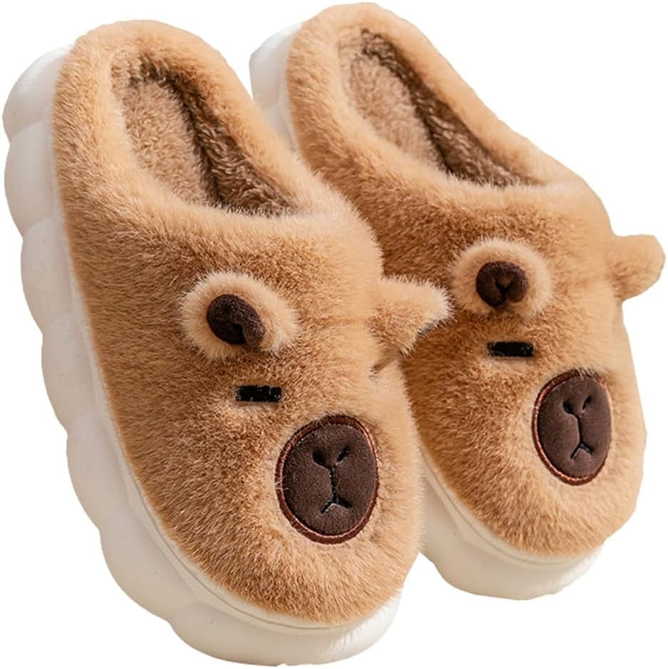 Winter Warm Slippers Cute Capybara Home Slippers for Women Fluffy Cute ...