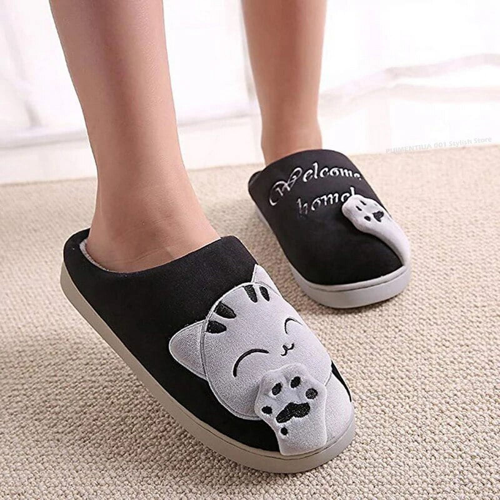 Winter Warm Slippers Indoor Animal Fluffy Plush Home Slippers Women Men ...