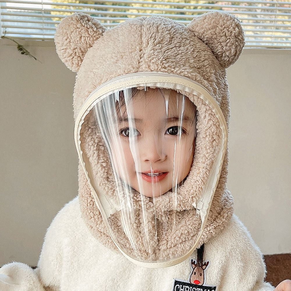 Winter Warm Thicken Ear Protection with Removable Mask Plush One-Piece ...