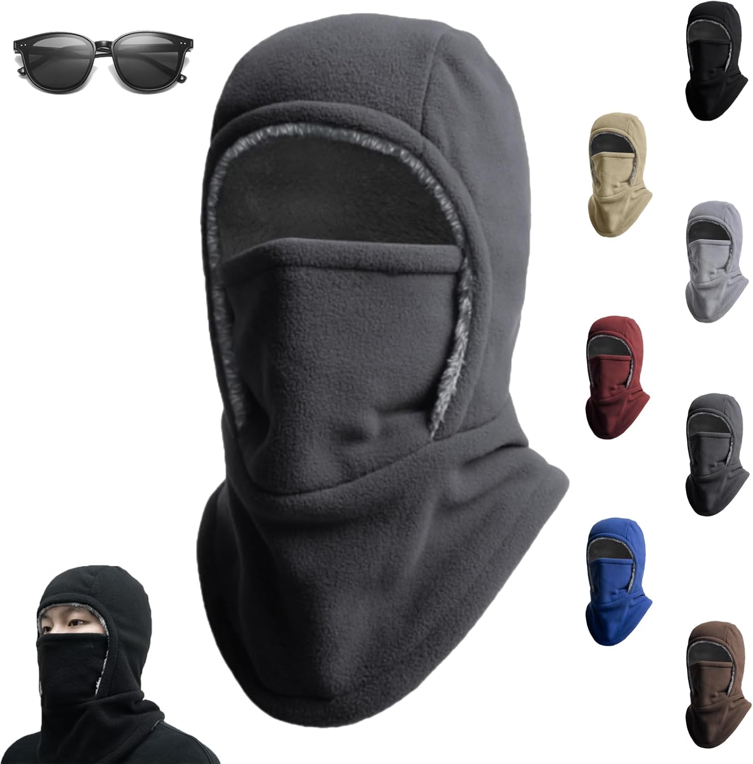 Winter Warmth 2-in-1 Hat Face Mask, Unisex Windproof & Warm Balaclava ...