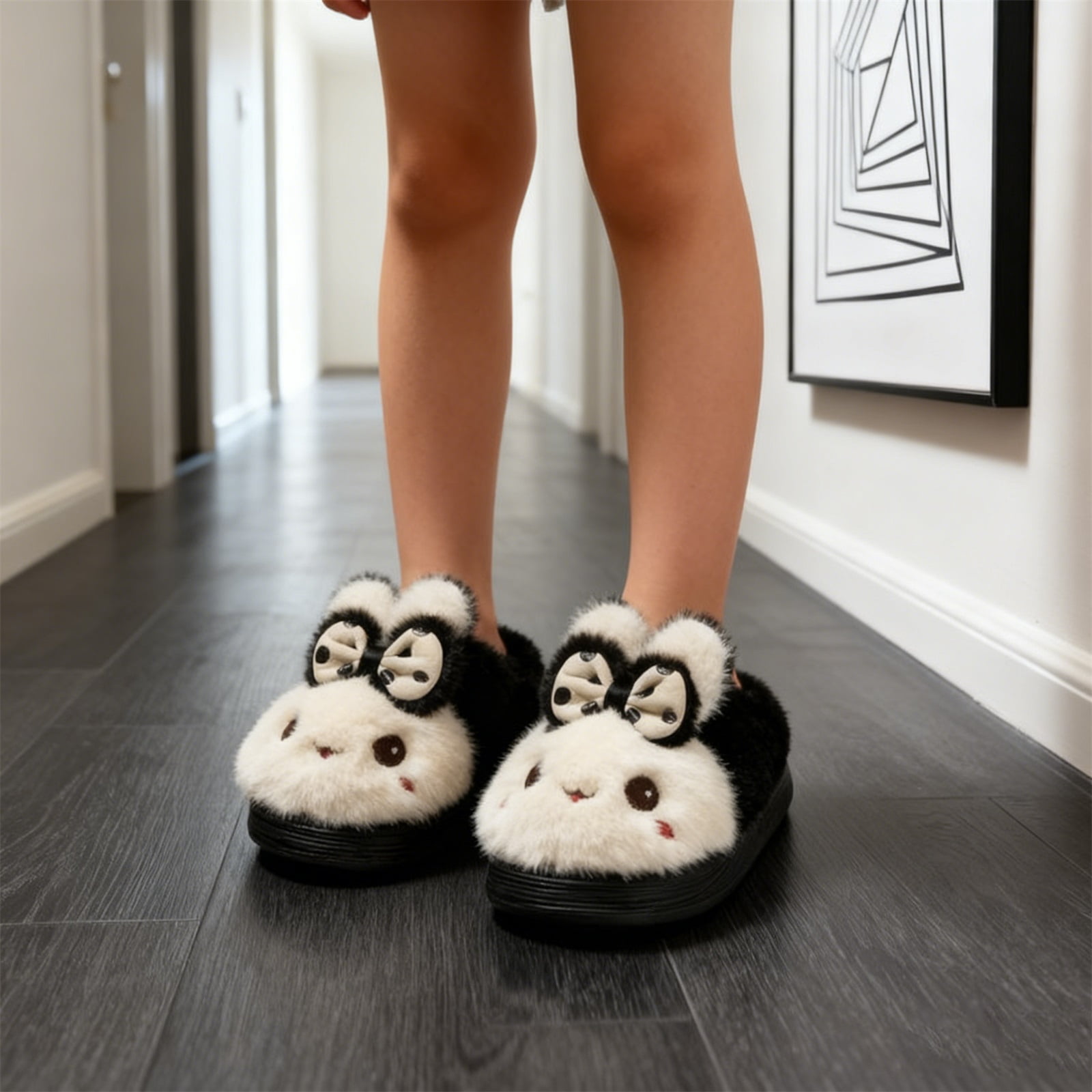 Winter Warmth Slippers for Women, Fluffy Cute Cozy Cartoon Fuzzy Rabbit ...