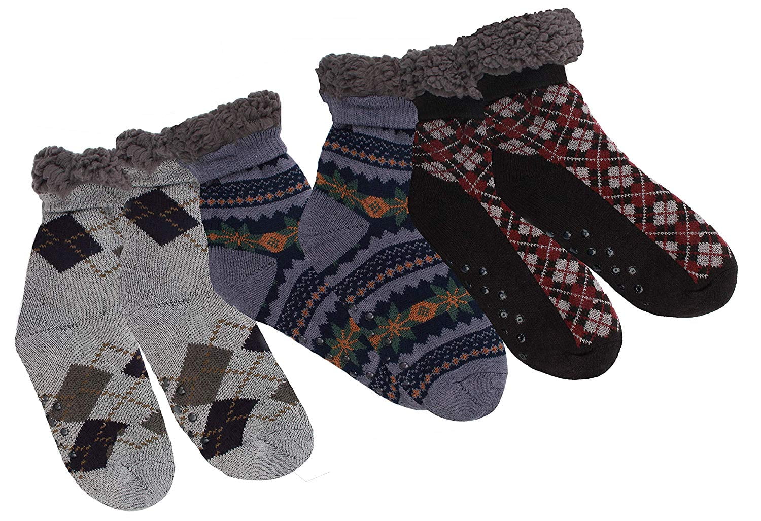 Winter-Weight Thermal Fleece-Lined Cozy Christmas Holiday Sherpa Lined ...