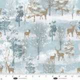 Winter Whispers Deer Light Blue Cotton Fabric (1 yard) - Walmart.com