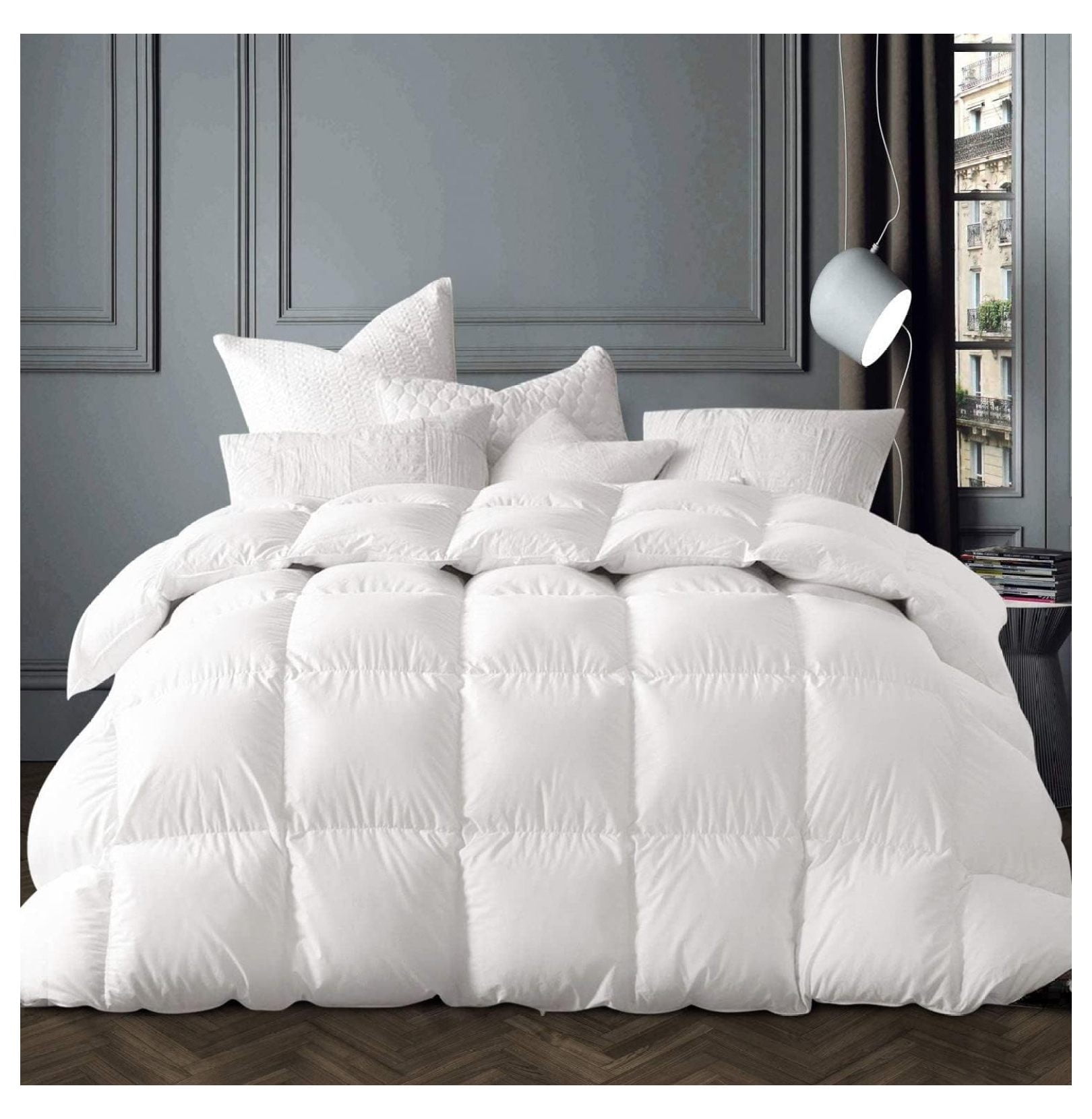 Winter White Goose Down Comforter King Size,Down Duvet Insert, 800 Fill ...