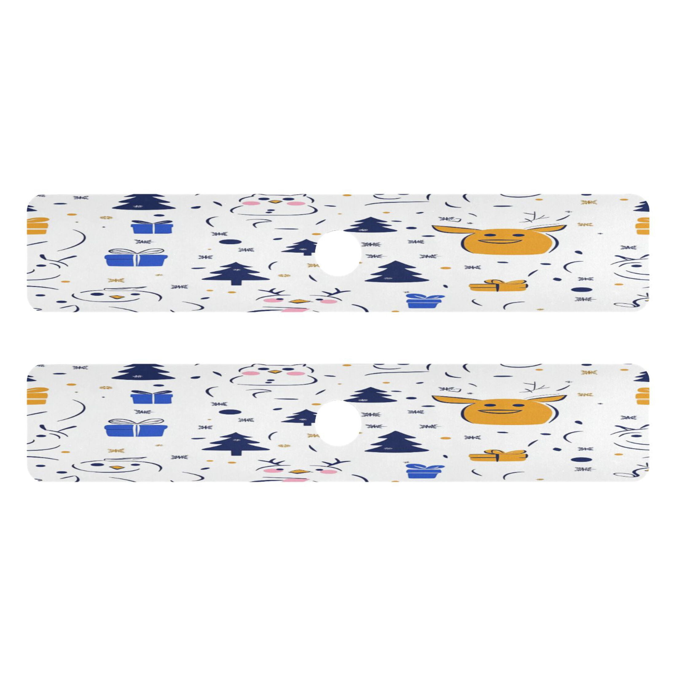 Winter White Pattern Extra Long Silicone Algae Sink Mat 30x5.4in 2 Pack ...