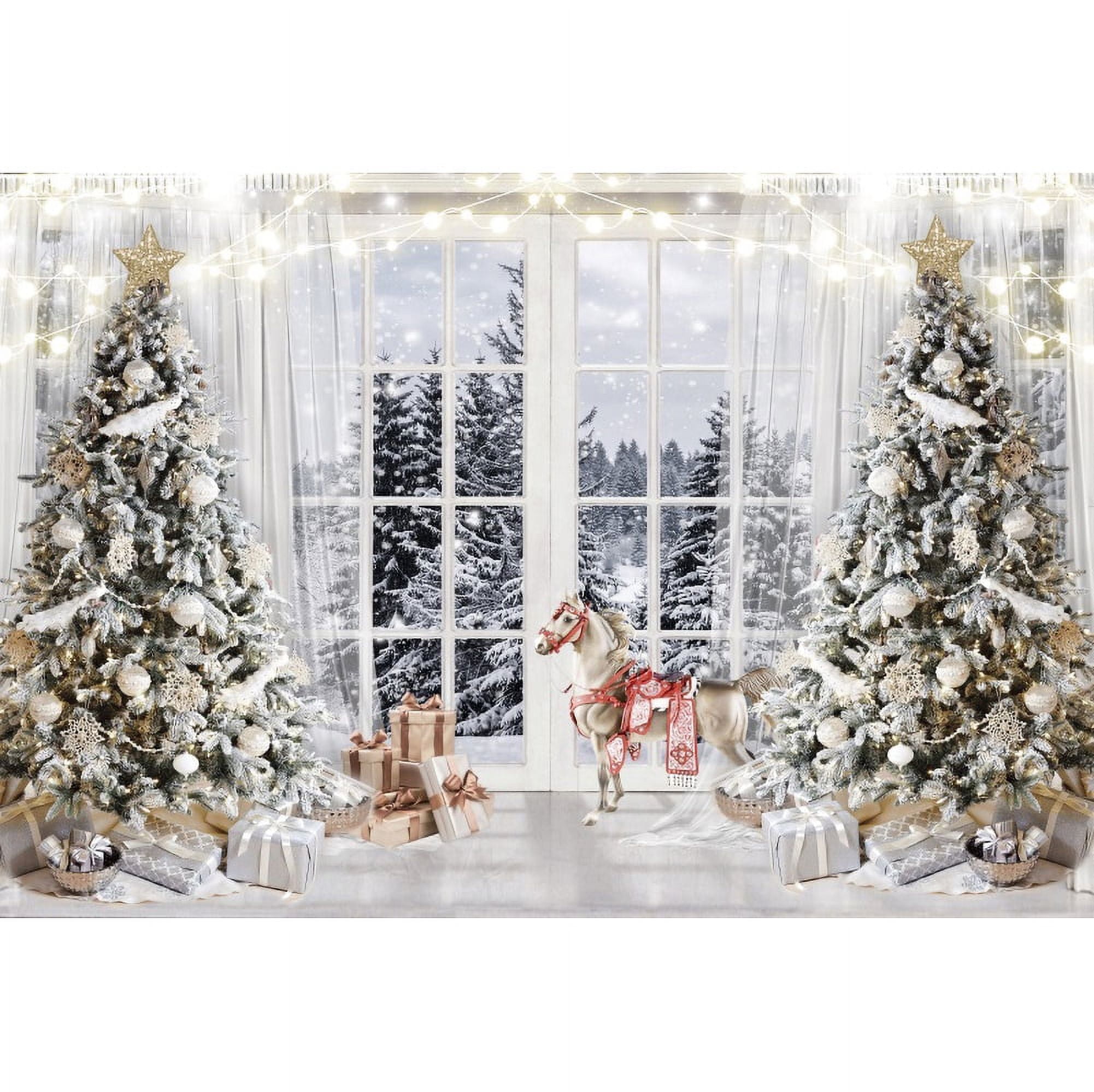 Winter Window Sill Snow Sce Christmas Photo Backdrop Winter Forest Baby ...