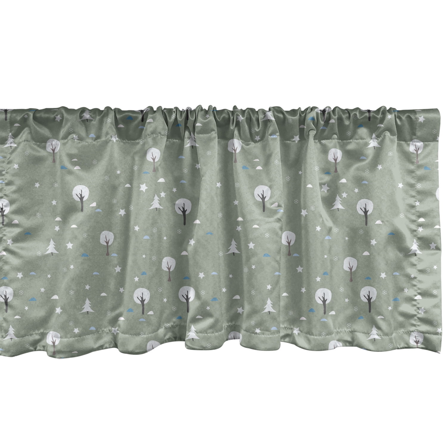Winter Window Valance, Repetitive Tree Motifs with Geometric Details ...