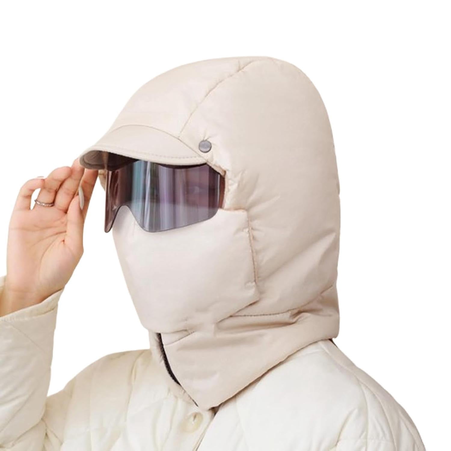 Winter Windproof Full Cover Balaclava with Glasses Hat, Outdoor Riding ...