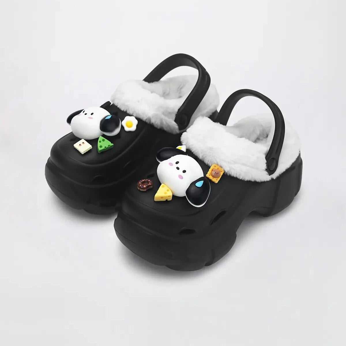 Winter Womens Classic Fur Lined Platform Clogs Slip On Platform Sandals ...